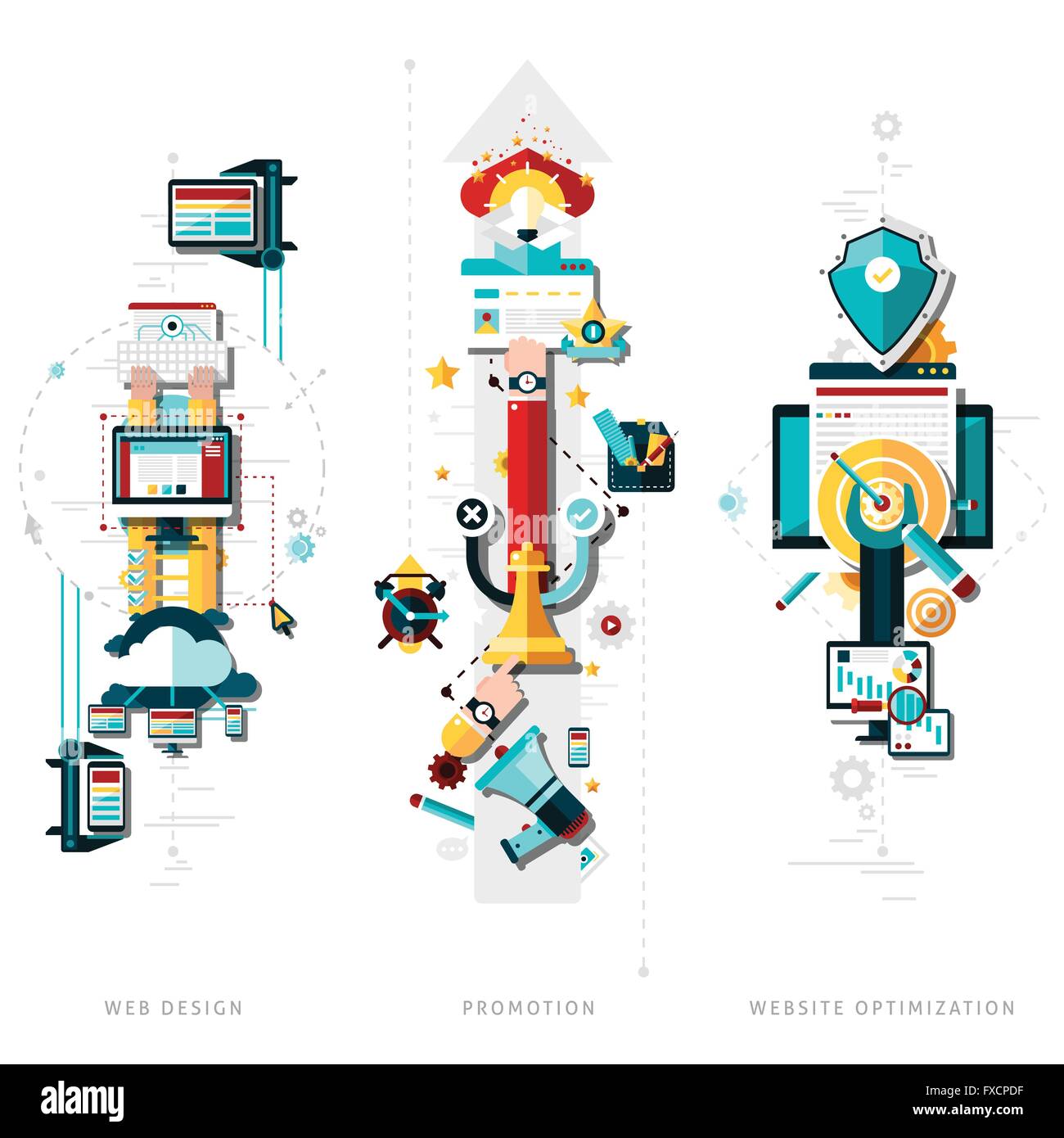 Seo Development Banners Stock Vector Image & Art - Alamy