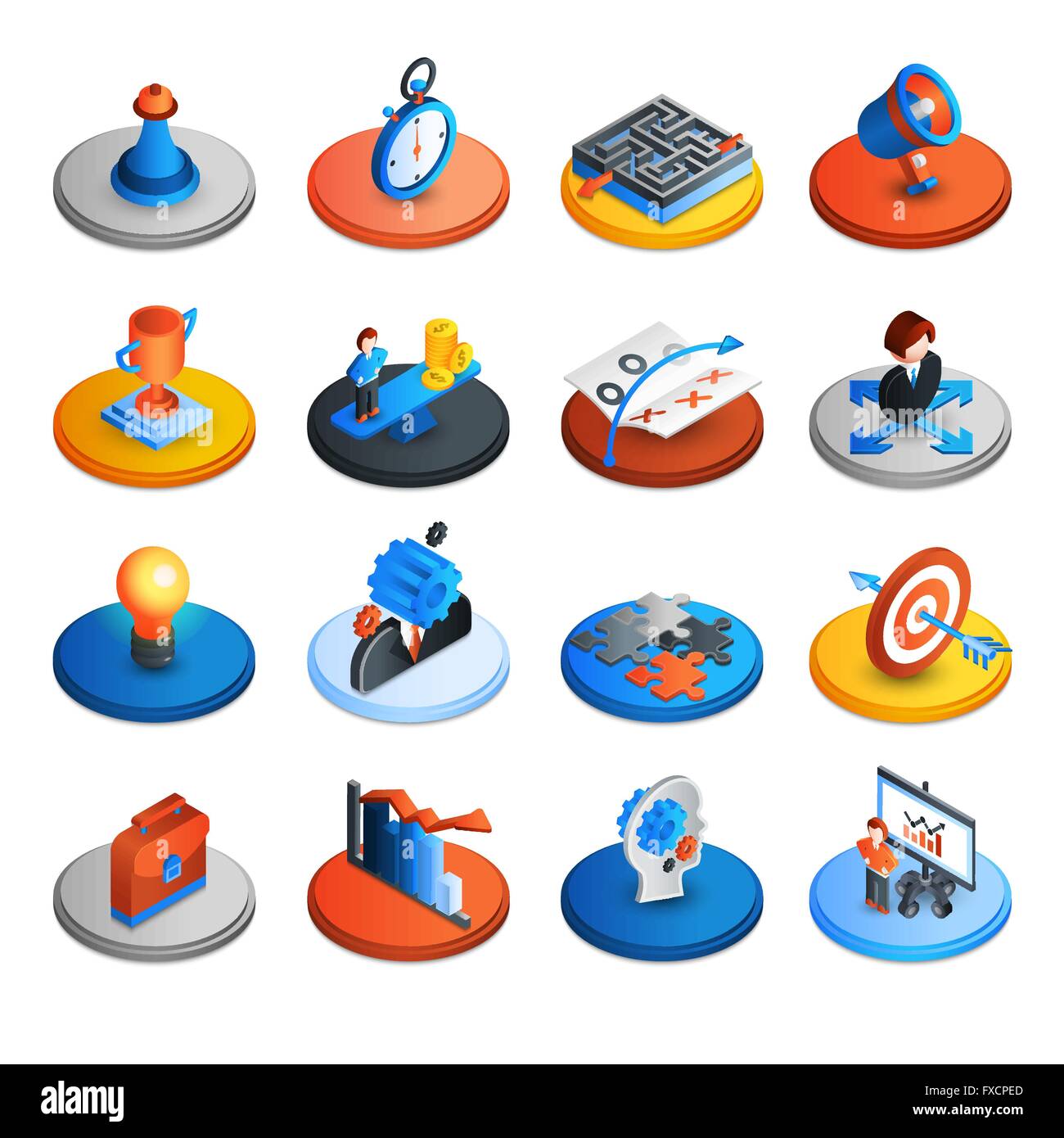 Business Strategy Isometric Icons Stock Vector Image & Art - Alamy