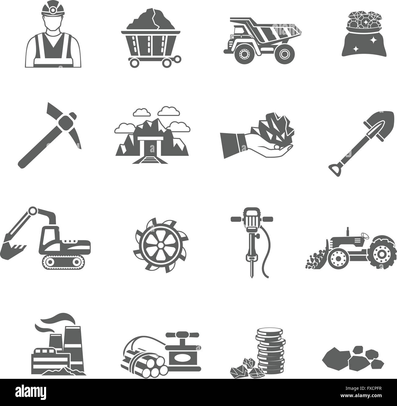 Mining Icons Set Stock Vector Image & Art - Alamy