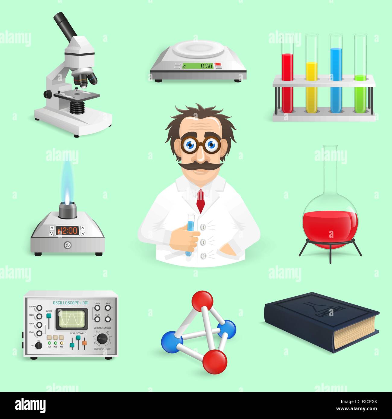 Science Icons Realistic Stock Vector Image & Art - Alamy