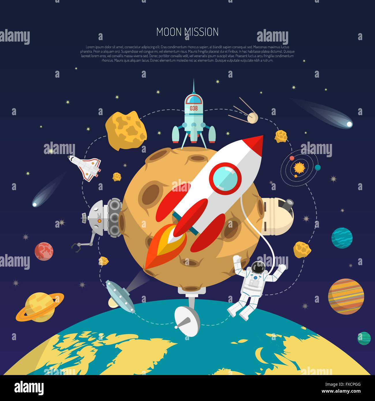 Space Mission Concept Stock Vector Image & Art - Alamy
