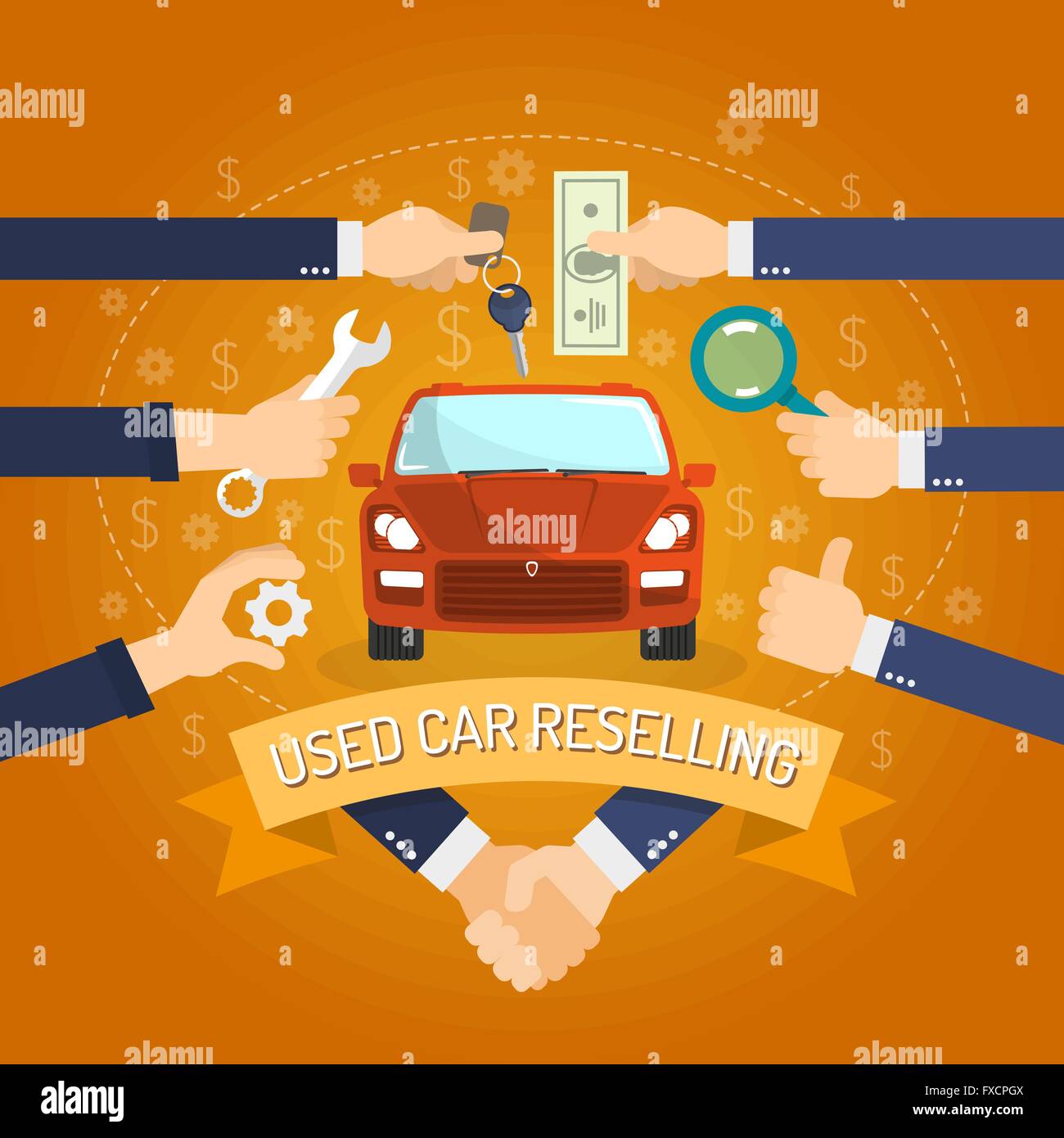 Used car dealership in Stock Vector Images - Alamy