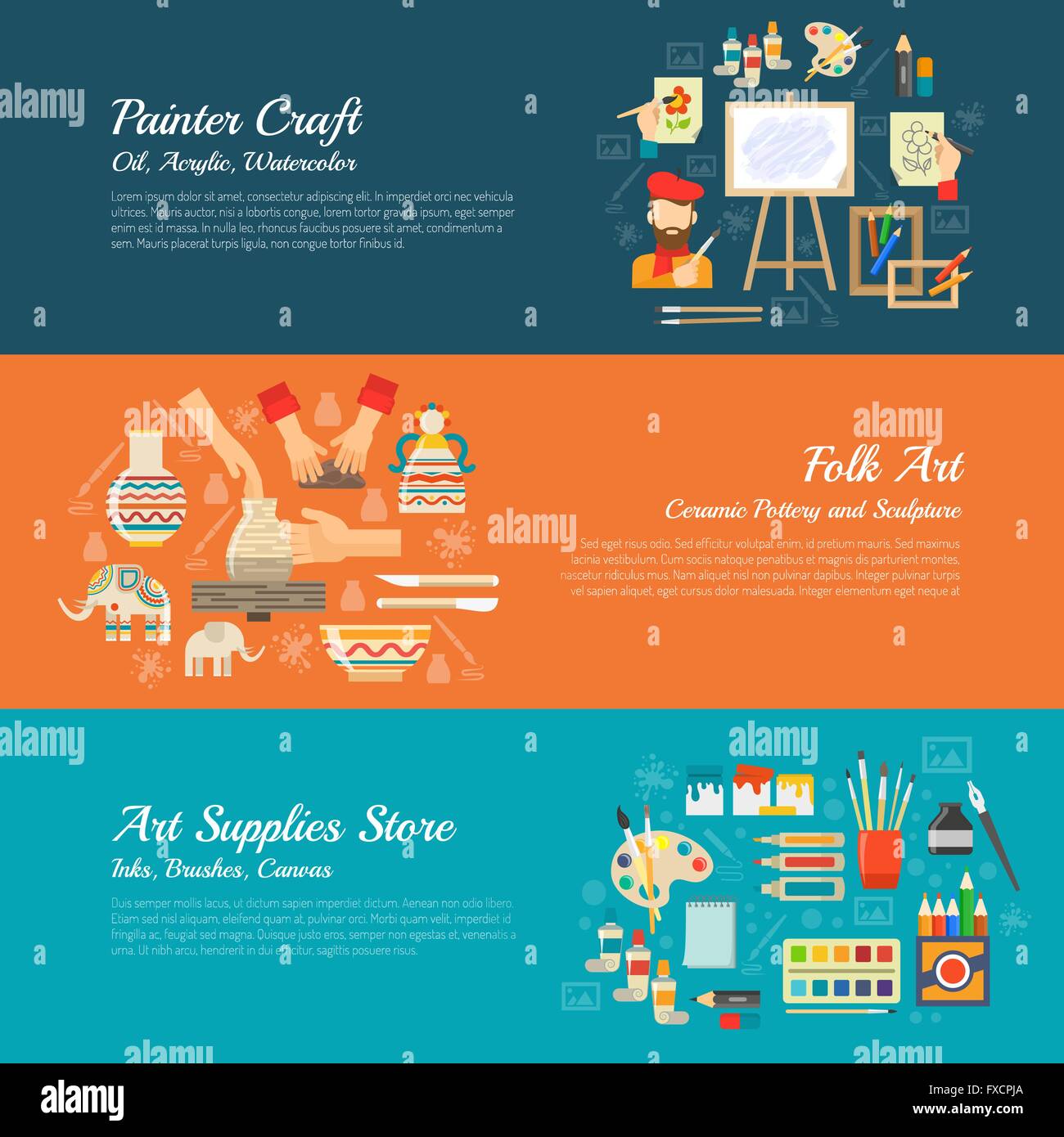 Artist Banner Set Stock Vector Image & Art - Alamy