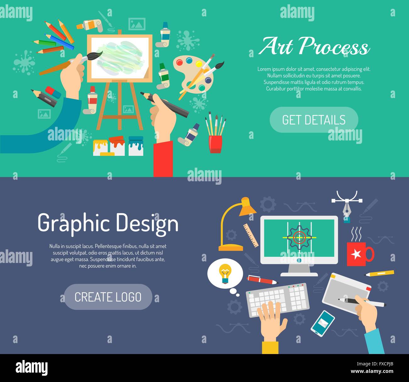 Creative Process Banners Stock Vector Image & Art - Alamy