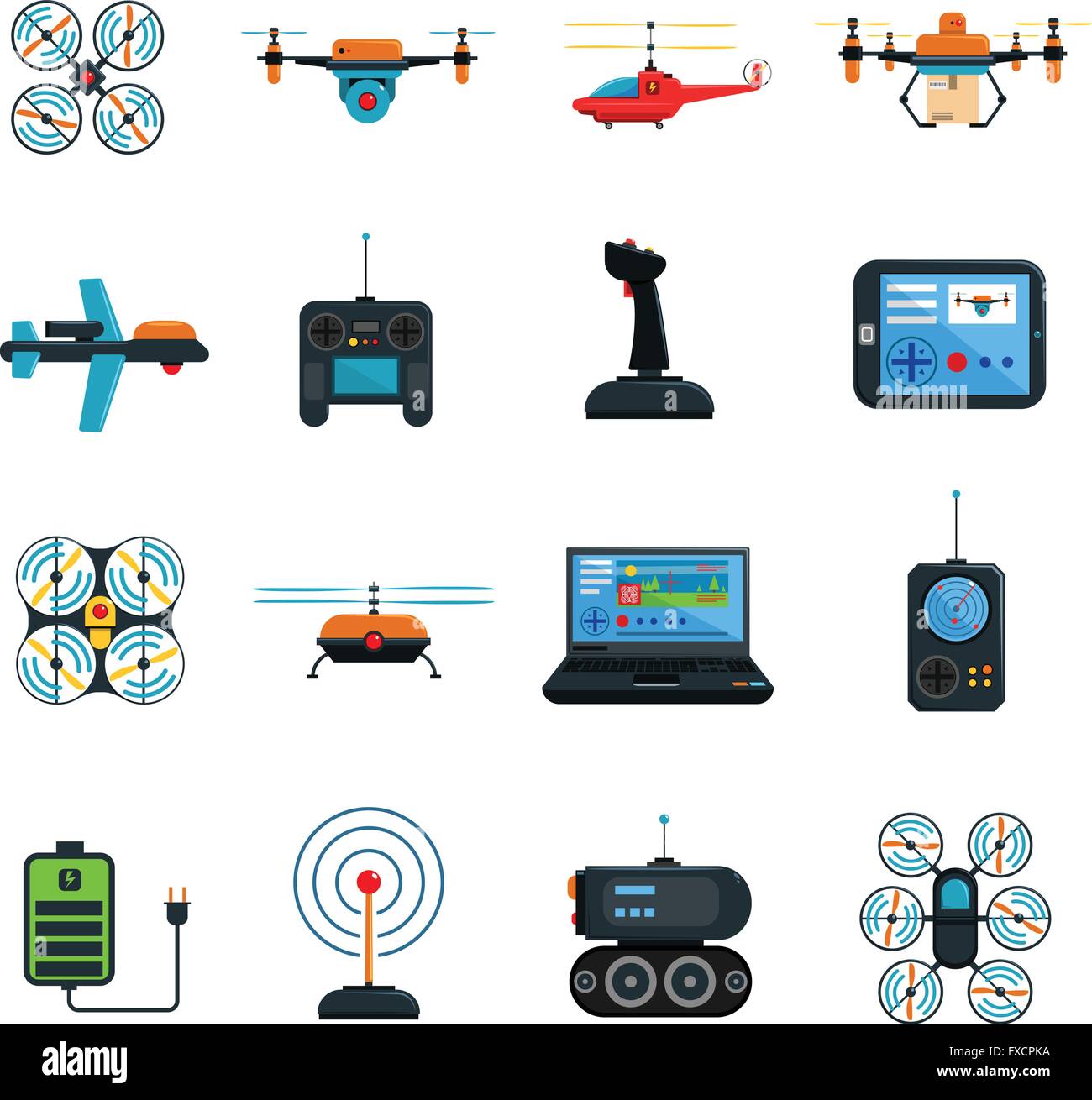 Drones Icons Set Stock Vector Image & Art - Alamy