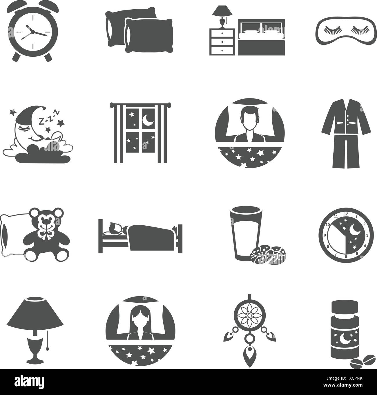 Sleep Time Icons Set Stock Vector Image & Art - Alamy