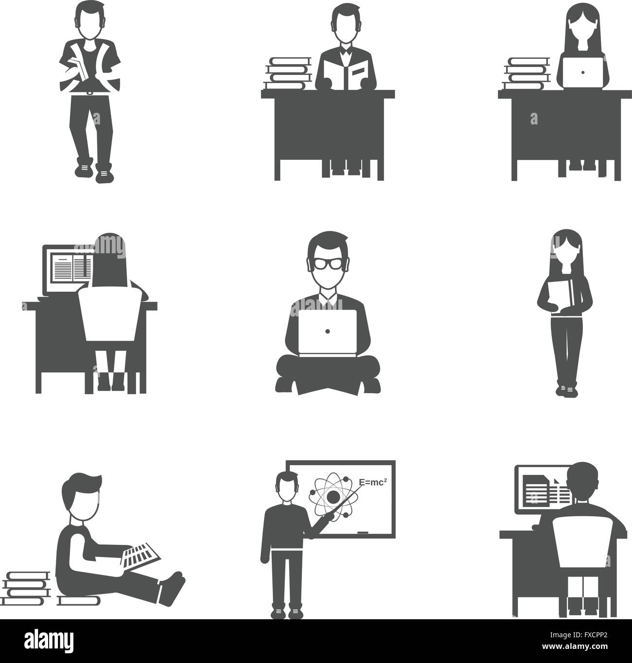 Student Icons Set Stock Vector Image & Art - Alamy