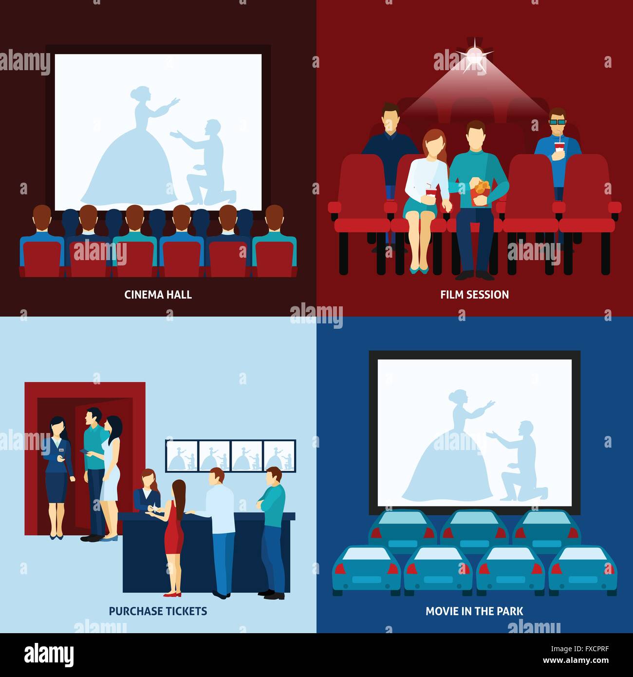 Cinema movie theater reservation Stock Vector Images - Alamy