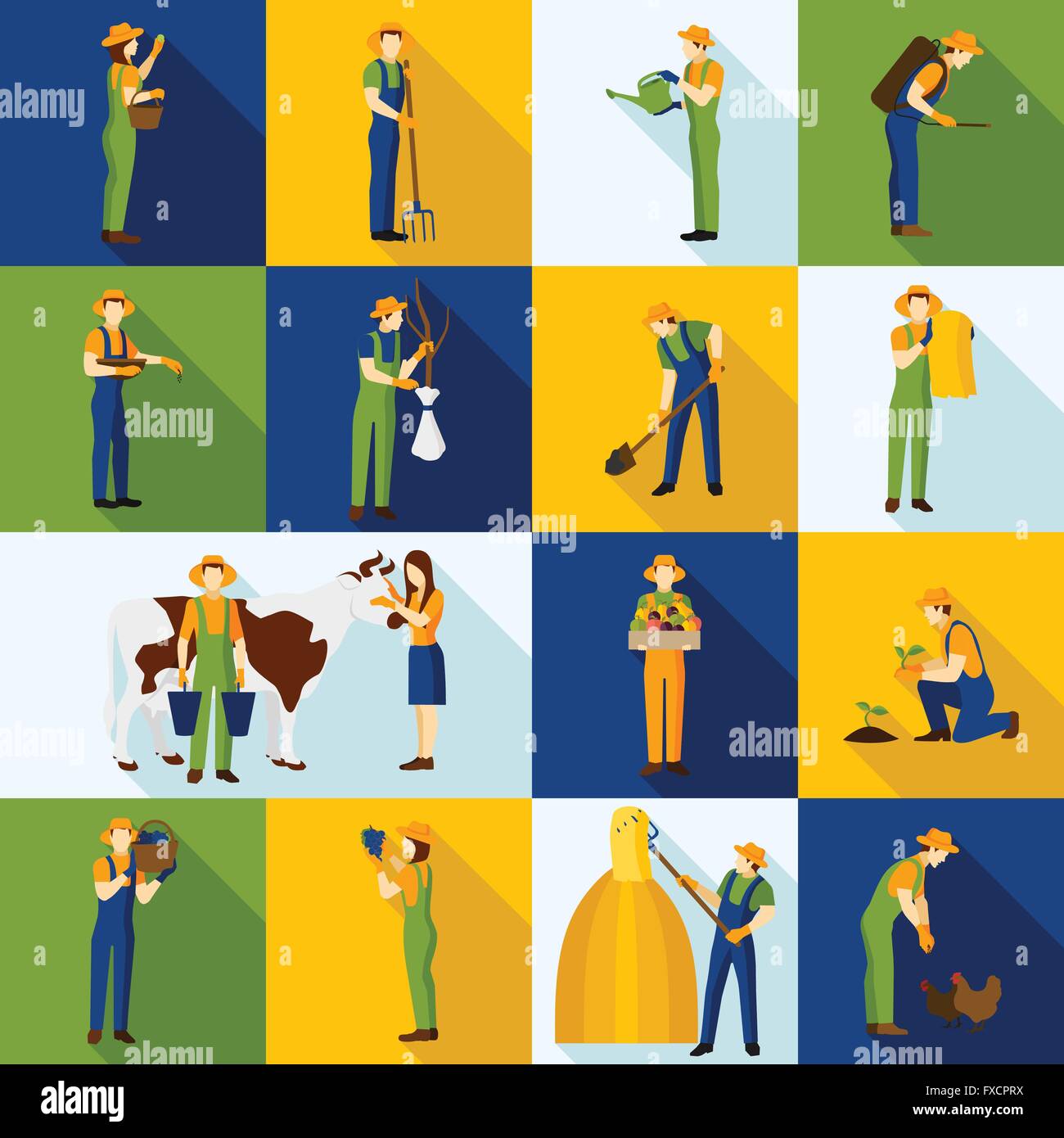 Tools garden on hay Stock Vector Images - Alamy