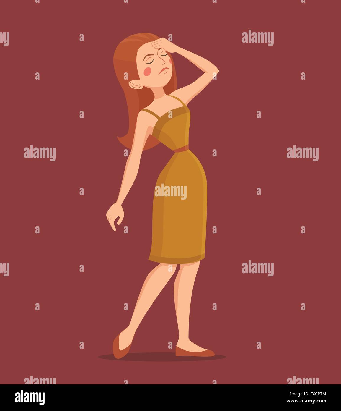 Cartoon illustration tired worn out hi-res stock photography and images ...