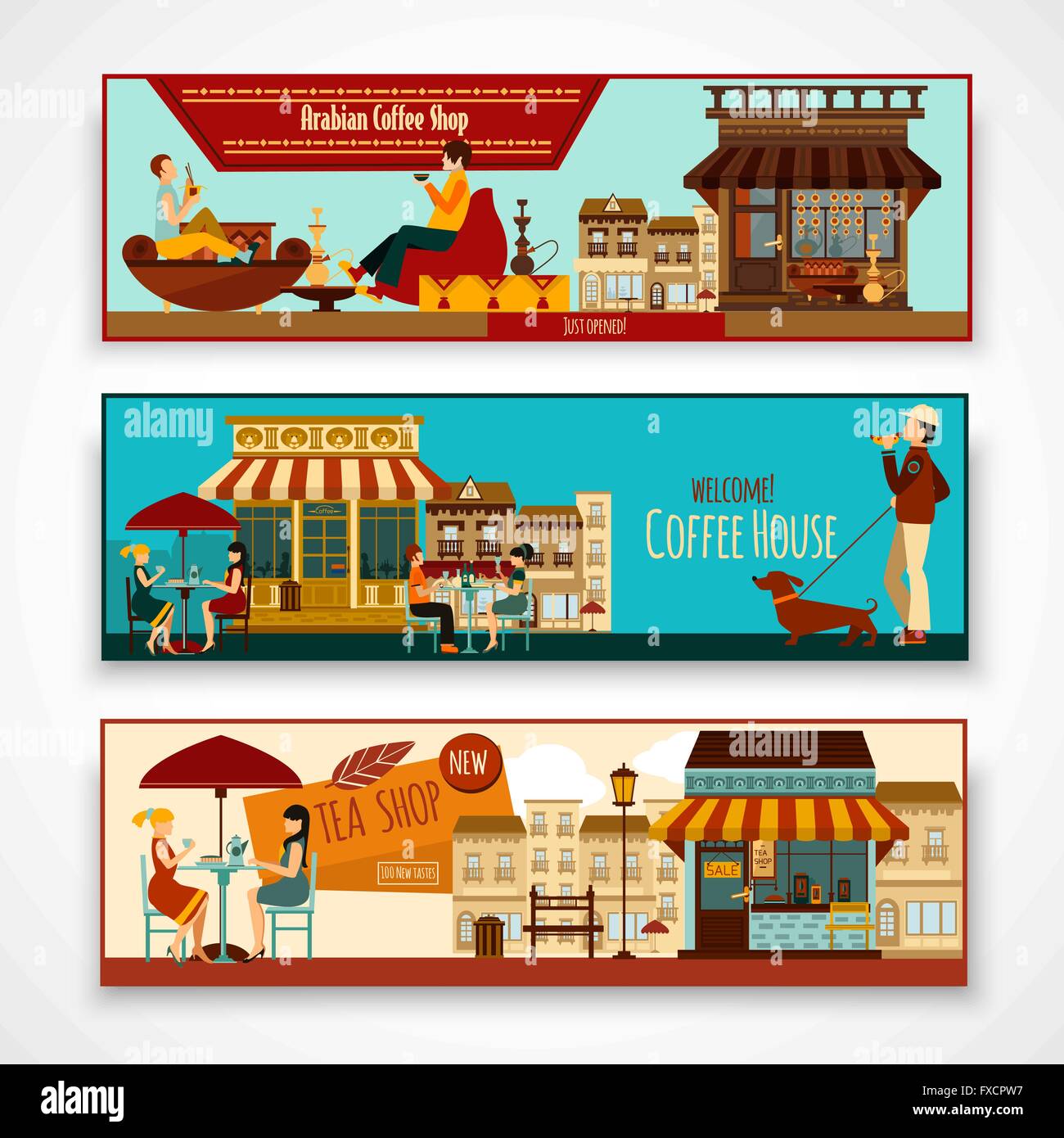 Shops Banner Set Stock Vector Image & Art - Alamy