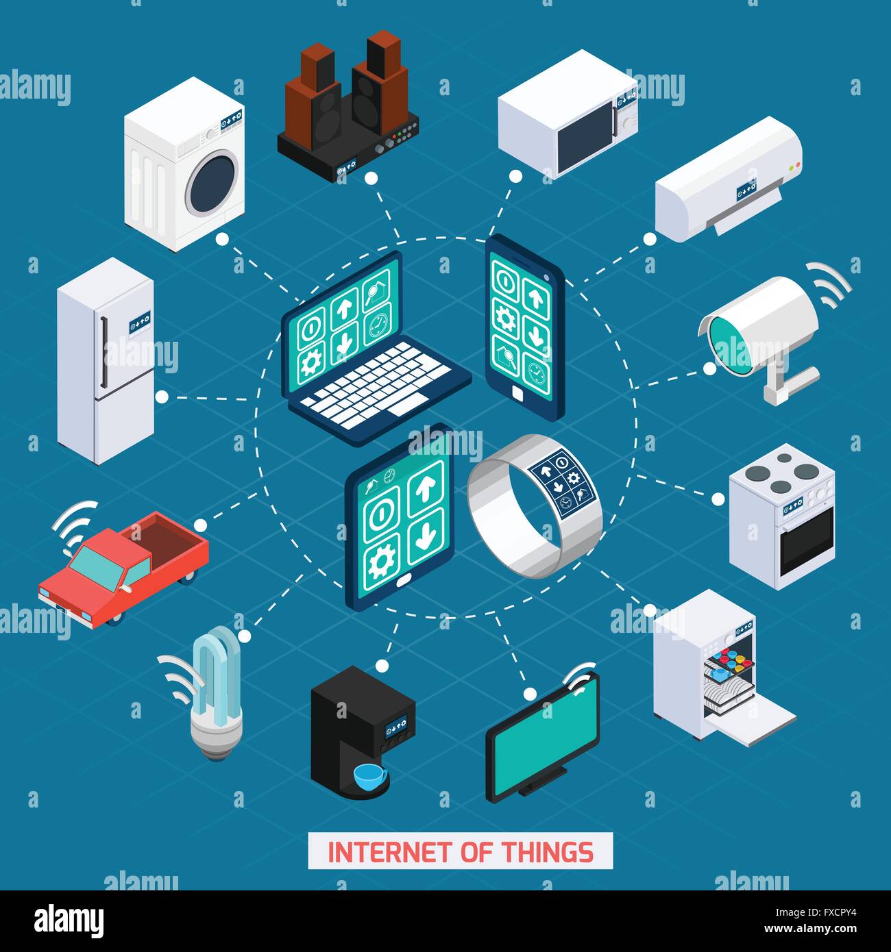Iot concept isometric icons cycle composition Stock Vector Image & Art - Alamy