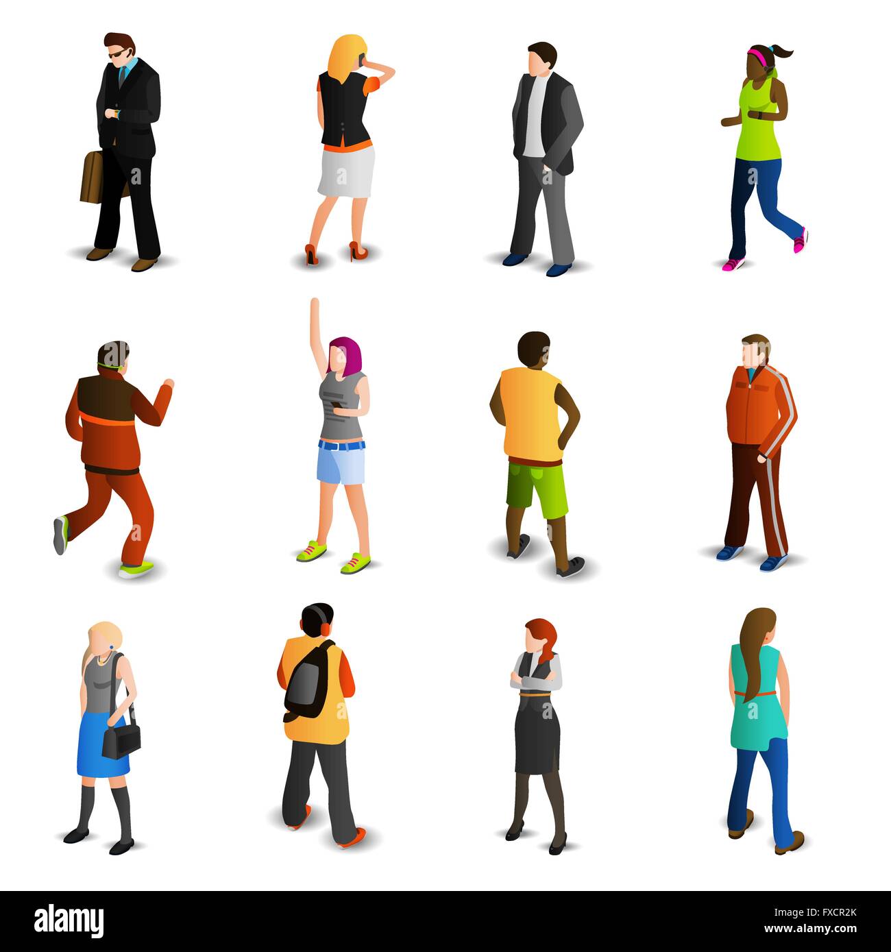 People Isometric Icons Set Stock Vector Image & Art - Alamy