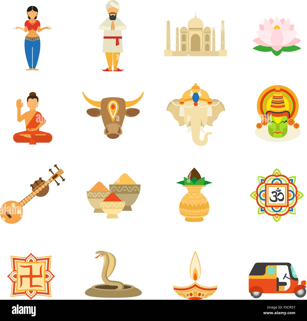 Vector flat map india Stock Vector Images - Alamy