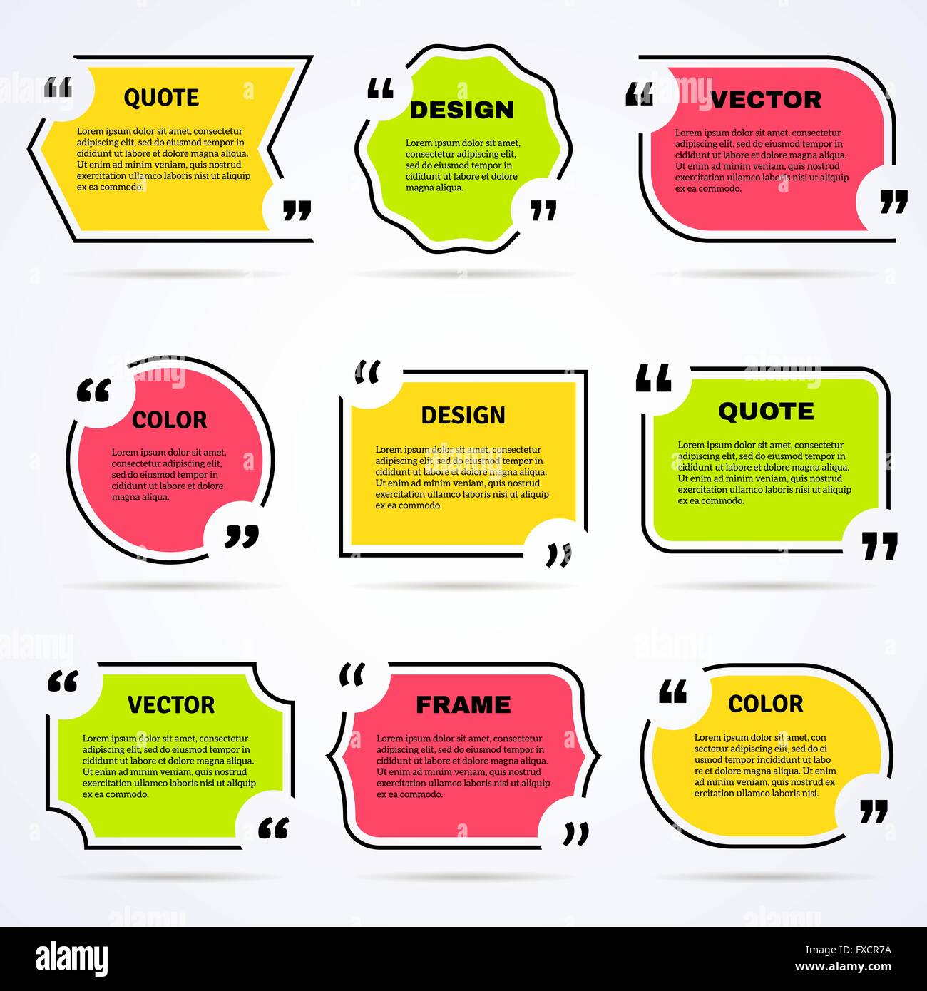 Inspirational quotes colored outlined icons set Stock Vector Image ...