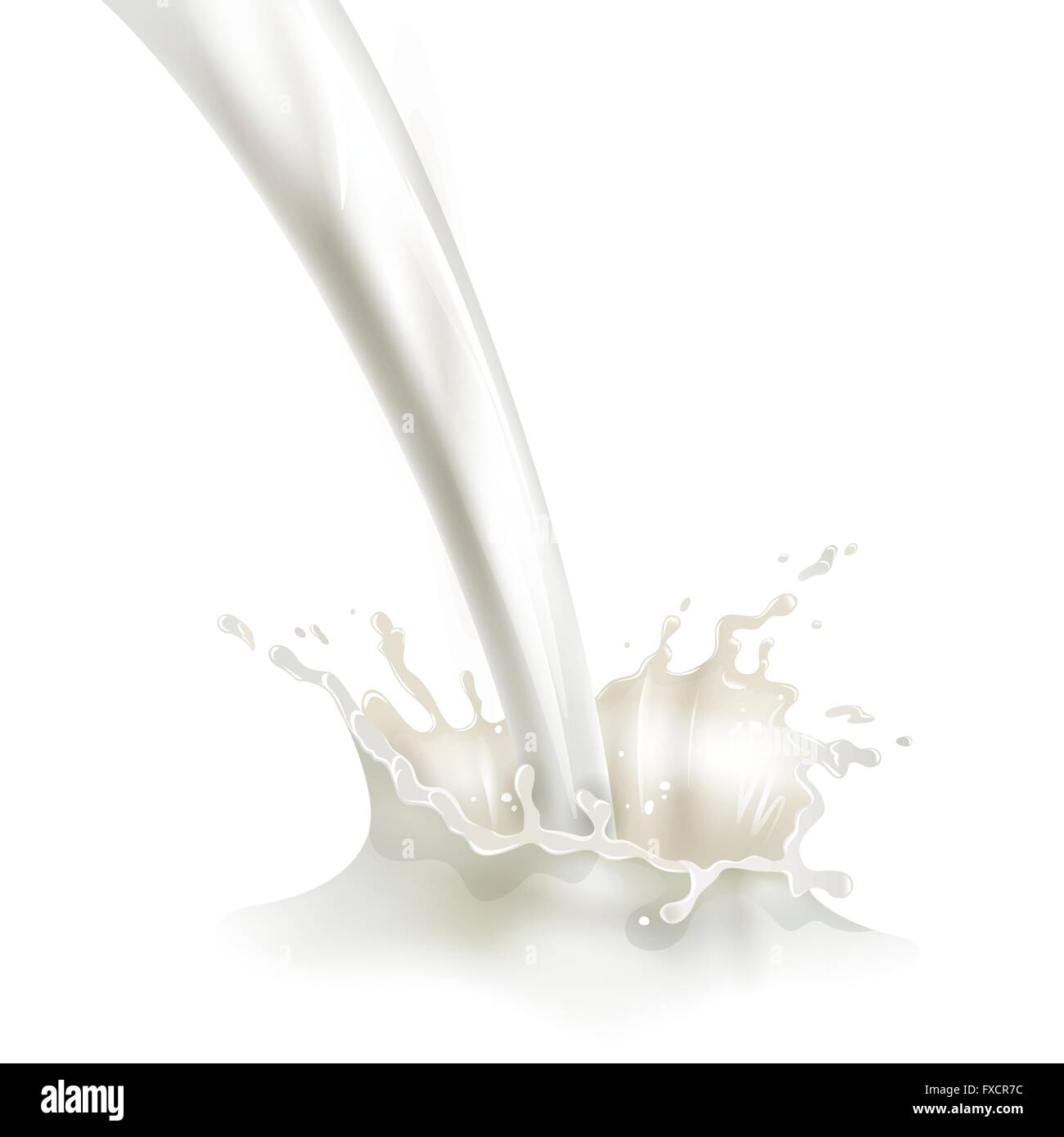 Pouring milk with splash illustration poster Stock Vector Image & Art ...