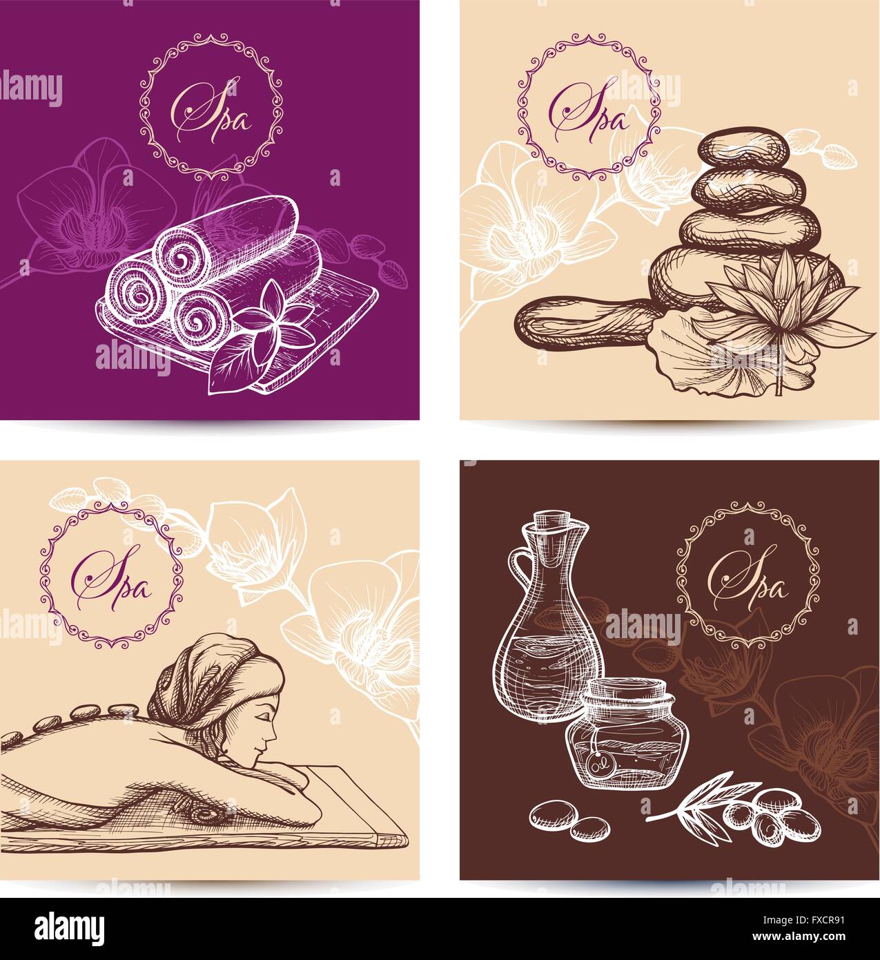 Spa Cards Set Stock Vector Image & Art - Alamy