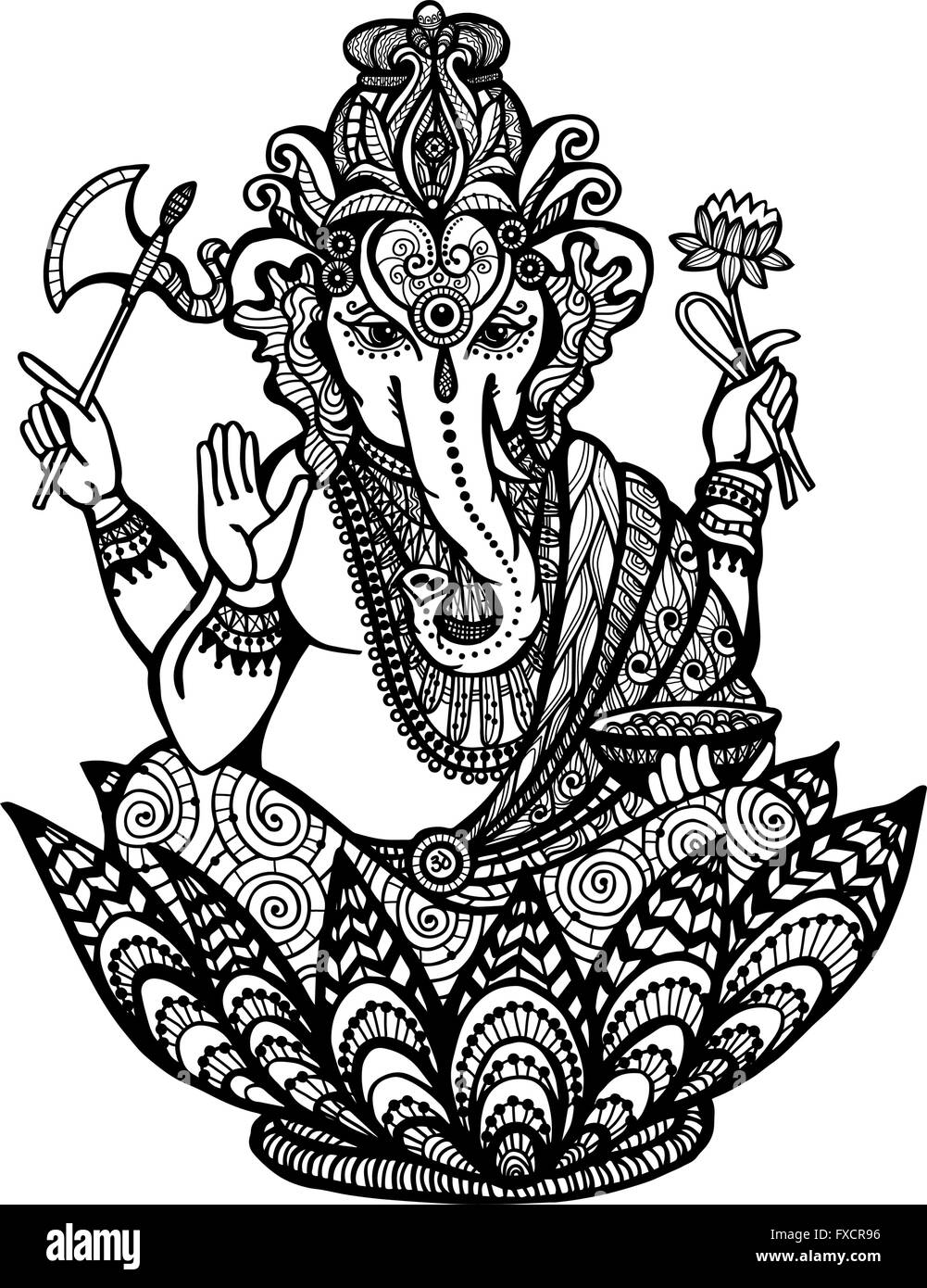 Sitting ganesha Stock Vector Images - Alamy