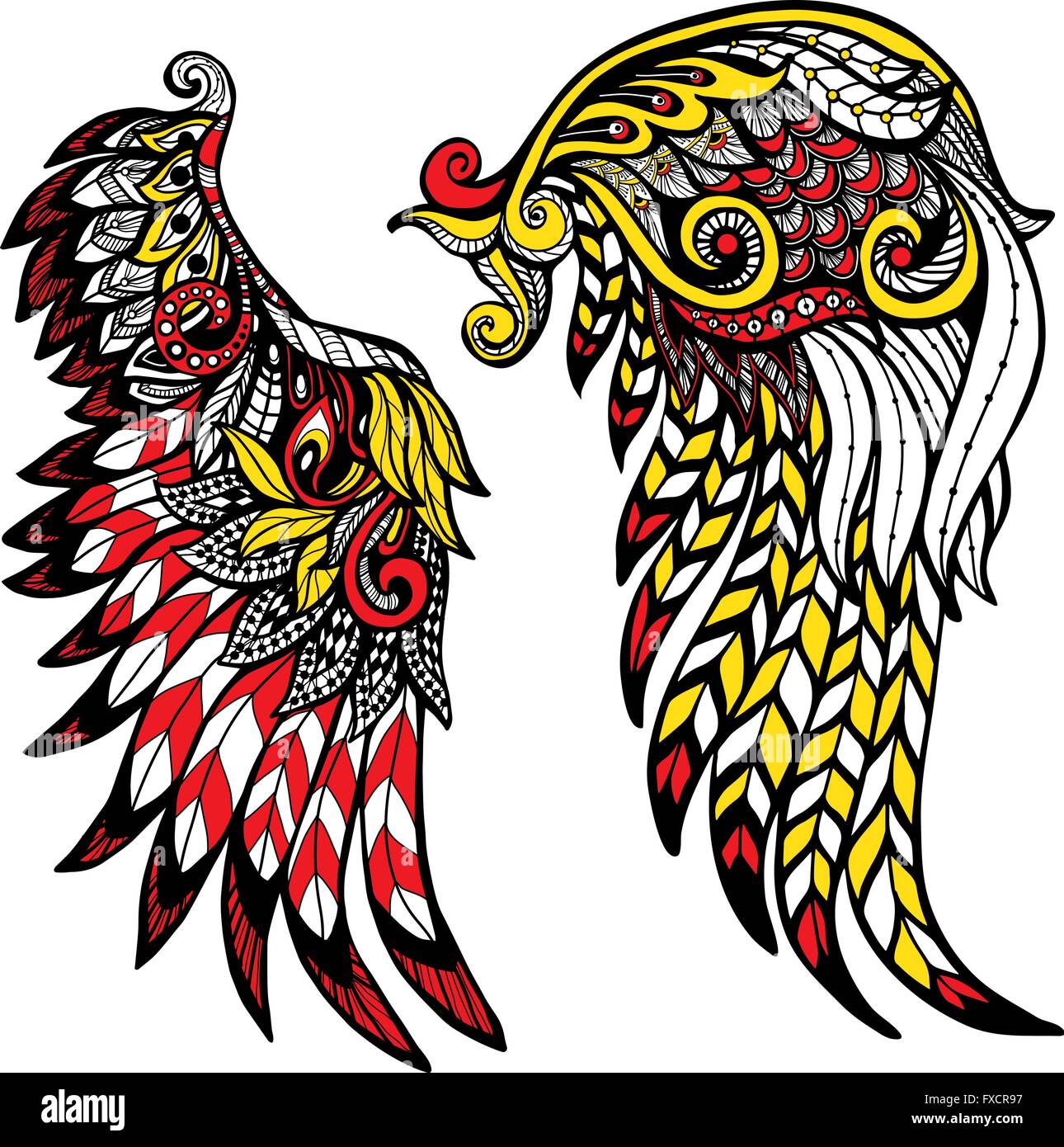 Colored Wings Set Stock Vector Image & Art - Alamy