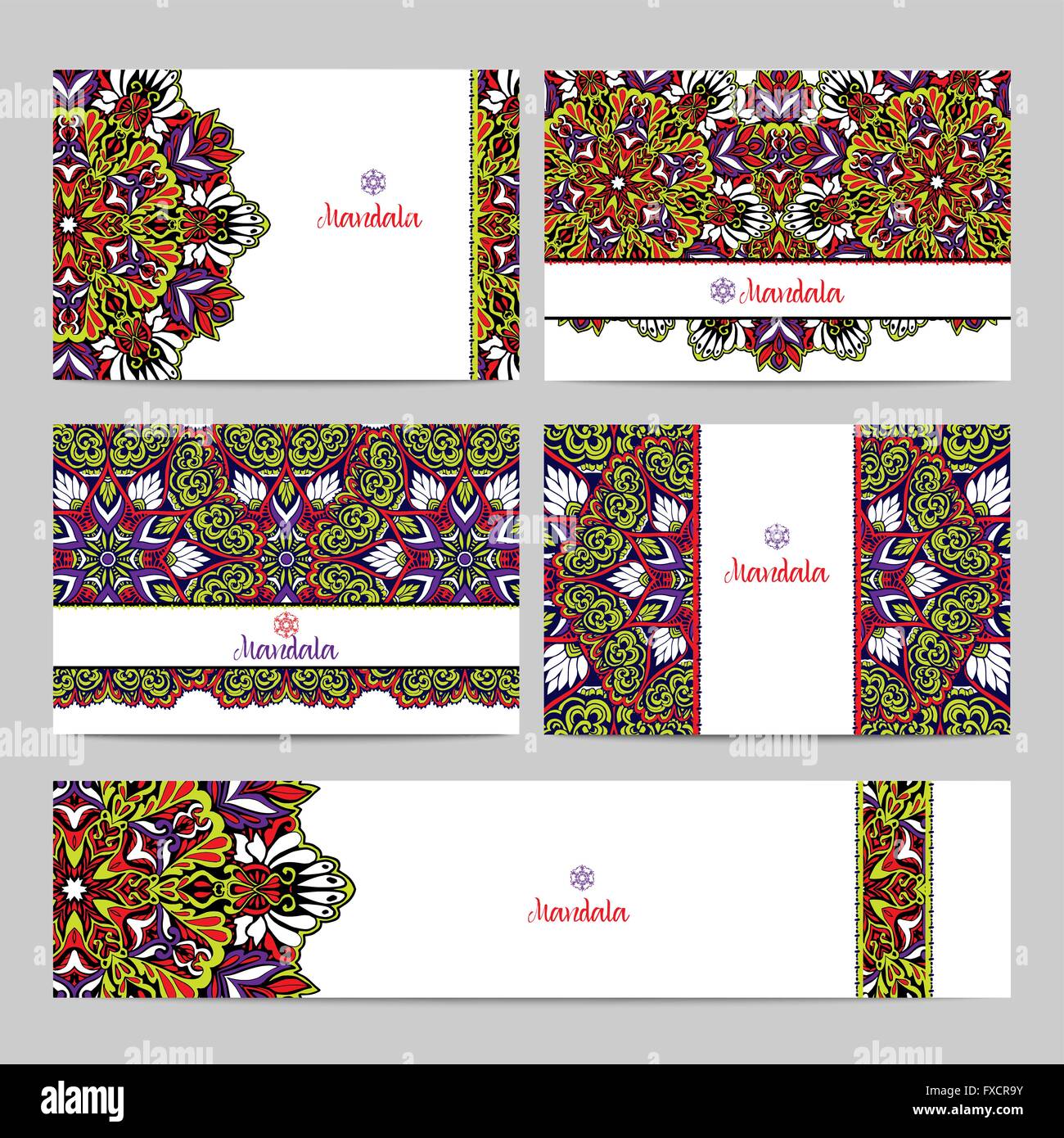 Mandala Banner Set Stock Vector Image & Art - Alamy
