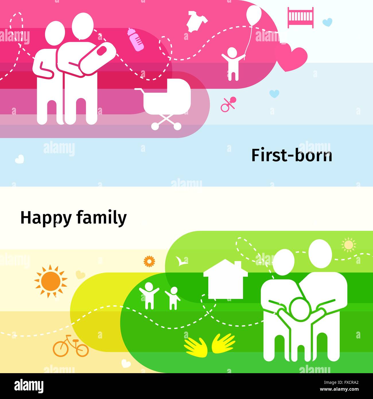 Family Banners Set Stock Vector Image & Art - Alamy