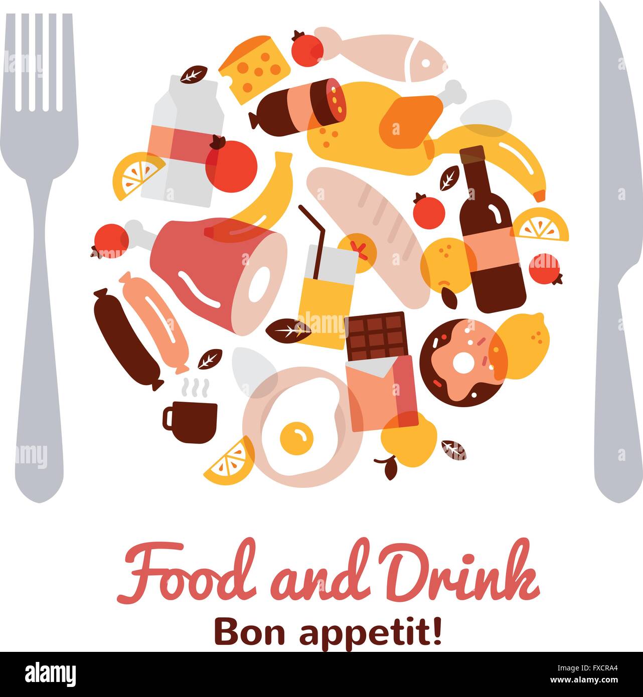 Fried chicken and donuts plate Stock Vector Images - Alamy