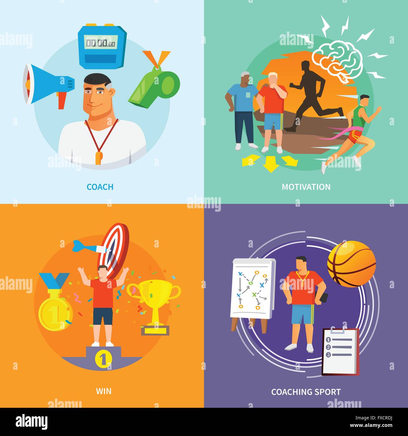 Coaching Sport Flat Stock Vector Image & Art - Alamy