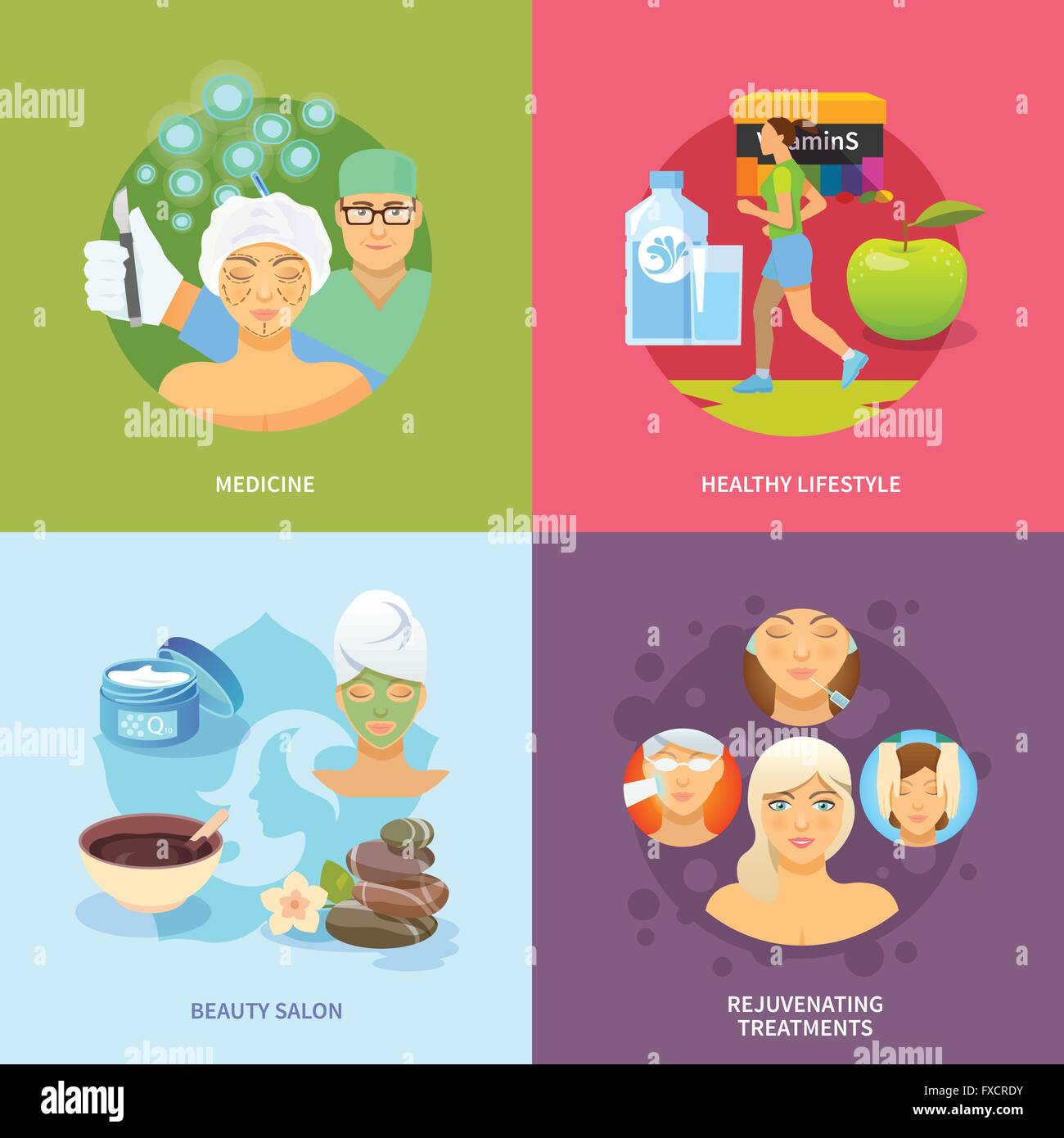 Rejuvenation Procedures Set Stock Vector Image & Art - Alamy