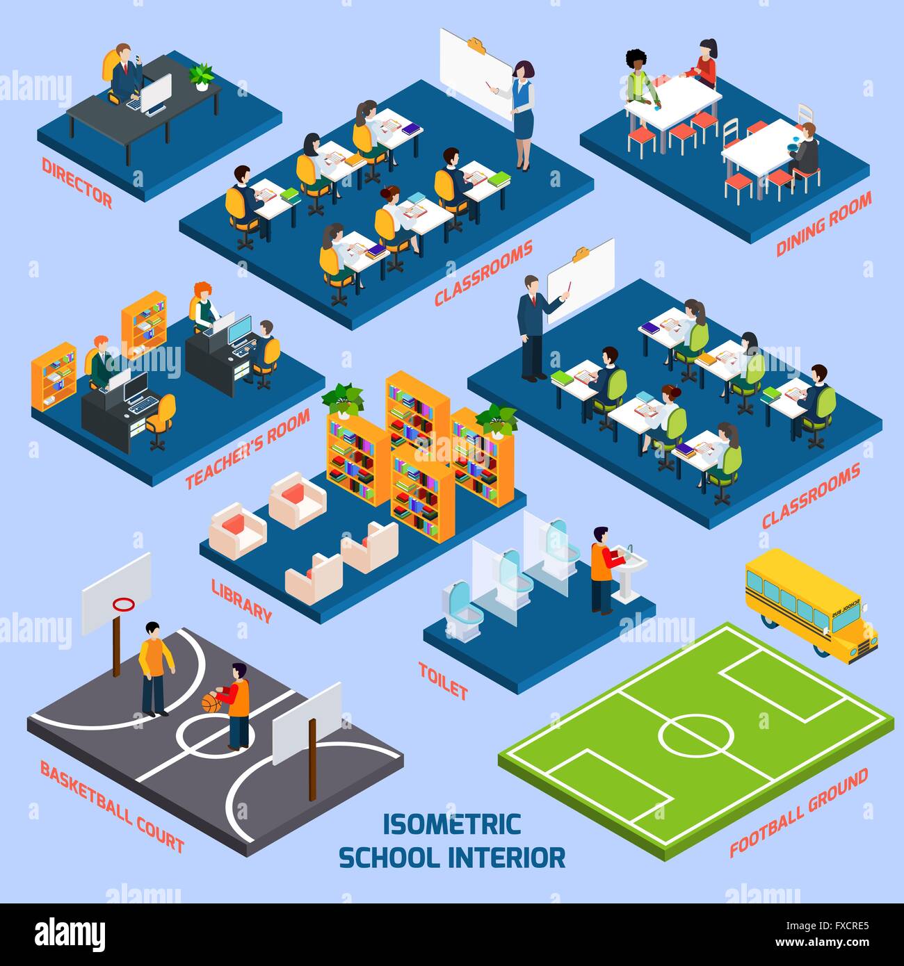 School dining furniture Stock Vector Images - Alamy