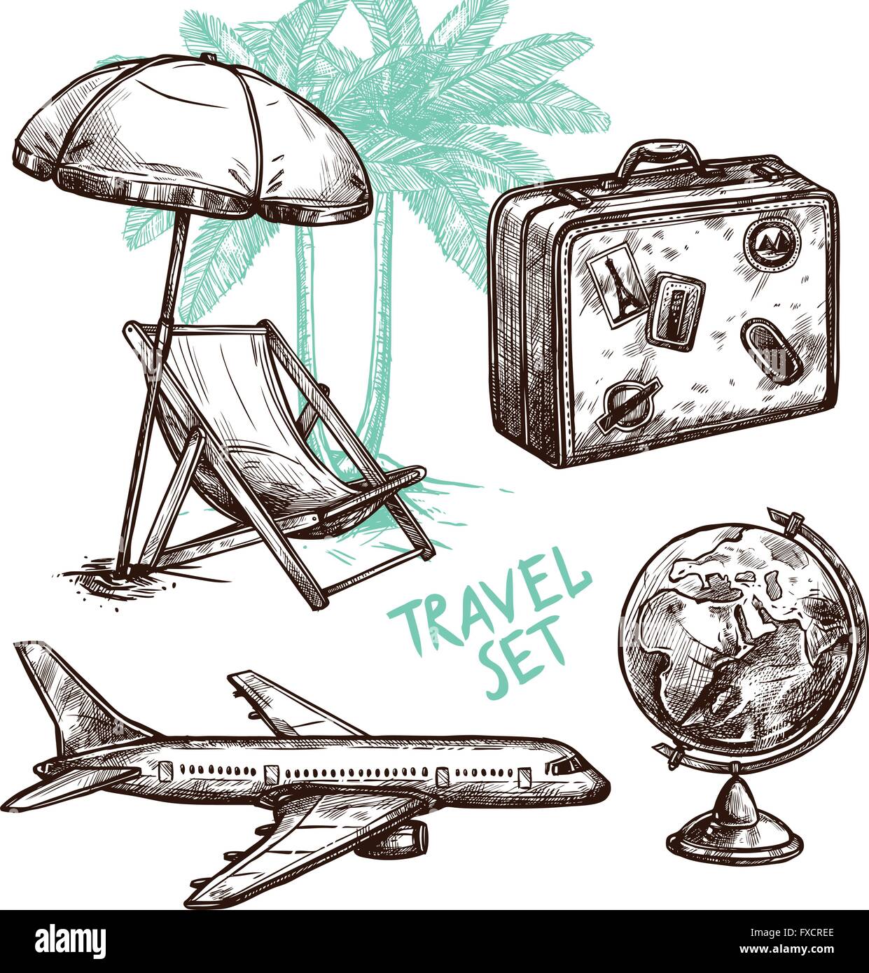 Plane suitcase Stock Vector Images - Alamy