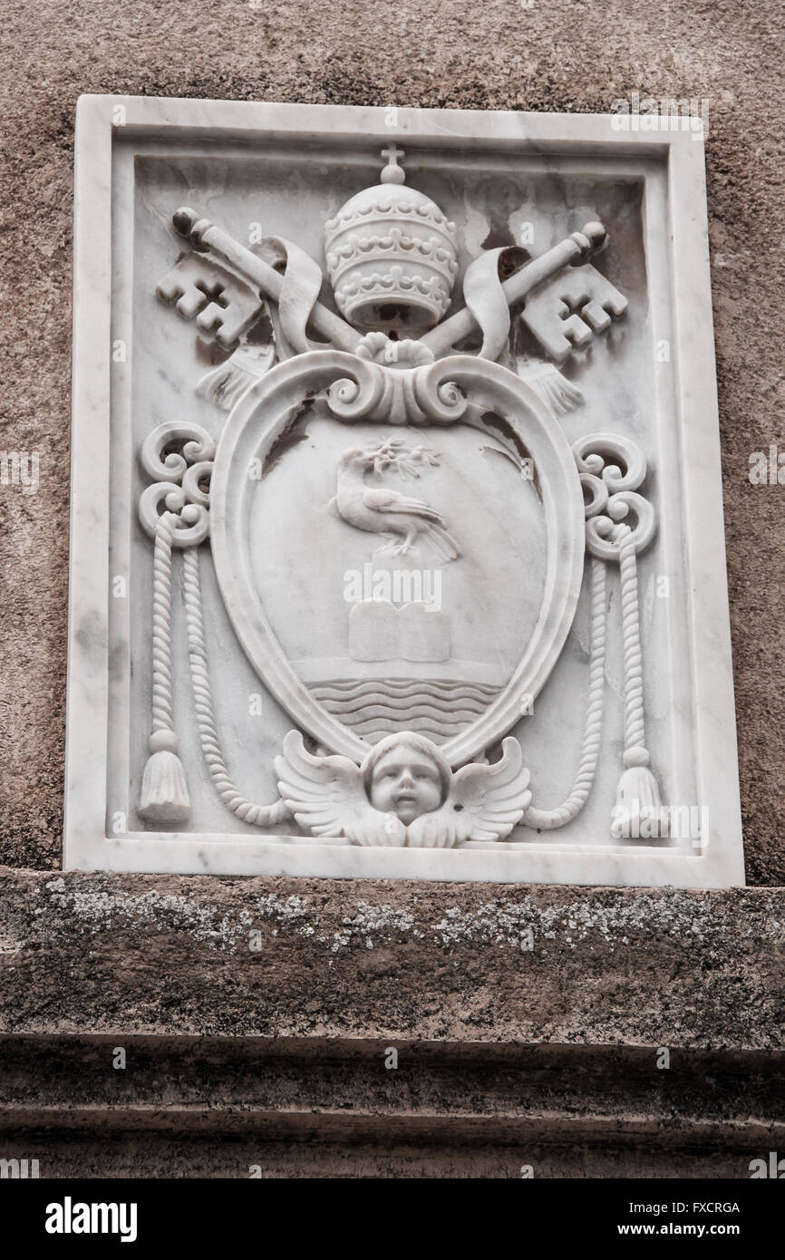 Marble coat of arms on the wall of a building Stock Photo - Alamy