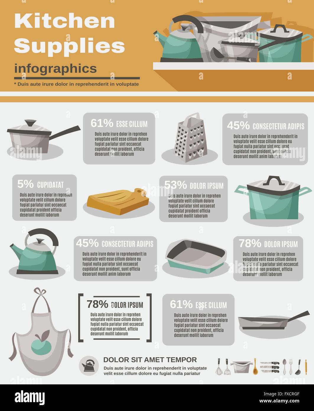 Kitchen Stuff Infographic Set Stock Vector Image & Art - Alamy