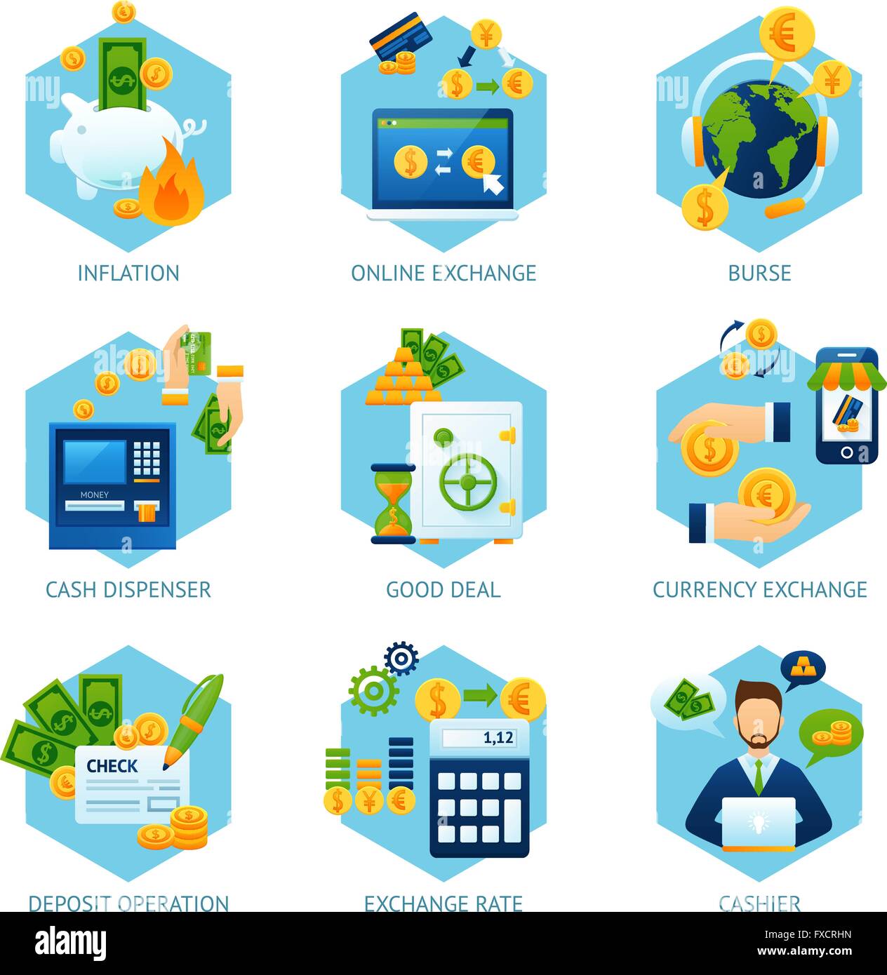 Currency Exchange Concept Set Stock Vector Image & Art - Alamy