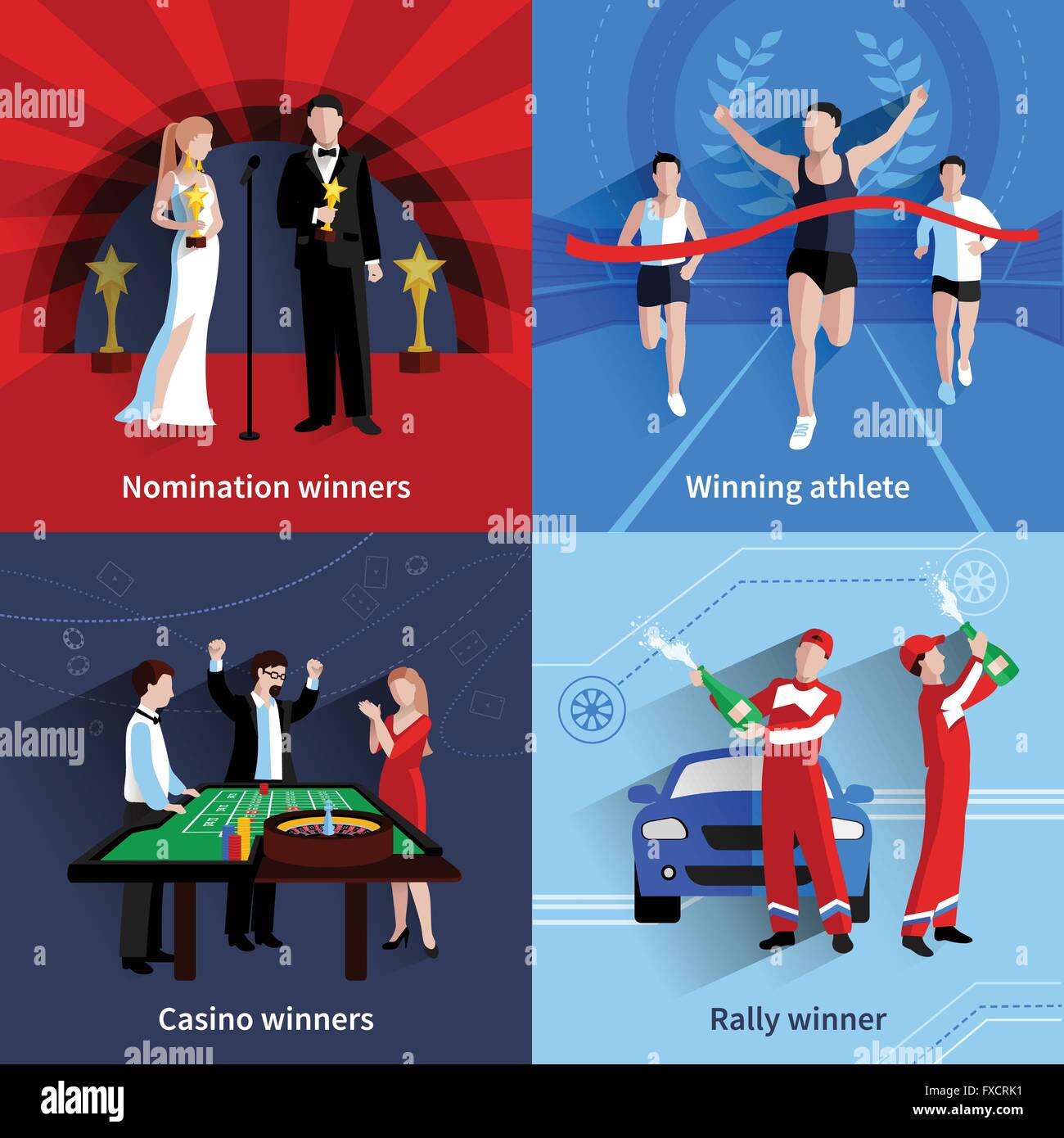 Winning Icons Set Stock Vector Image & Art - Alamy