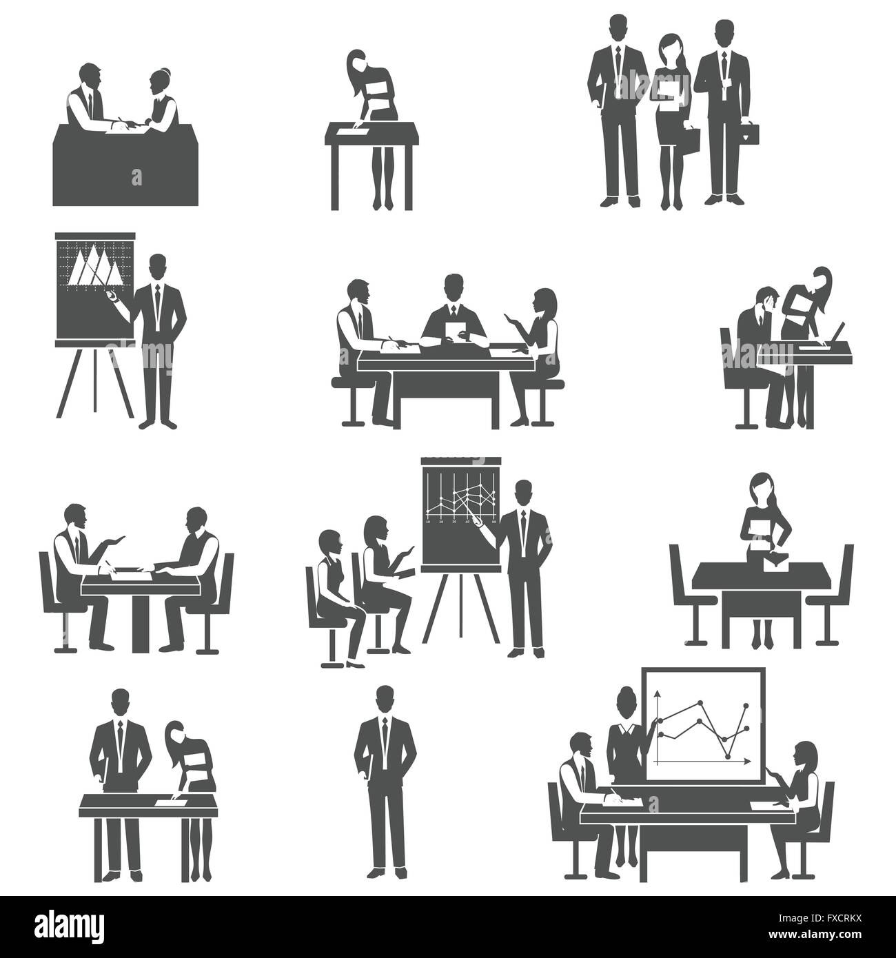 Business coaching black icons set Stock Vector Image & Art - Alamy