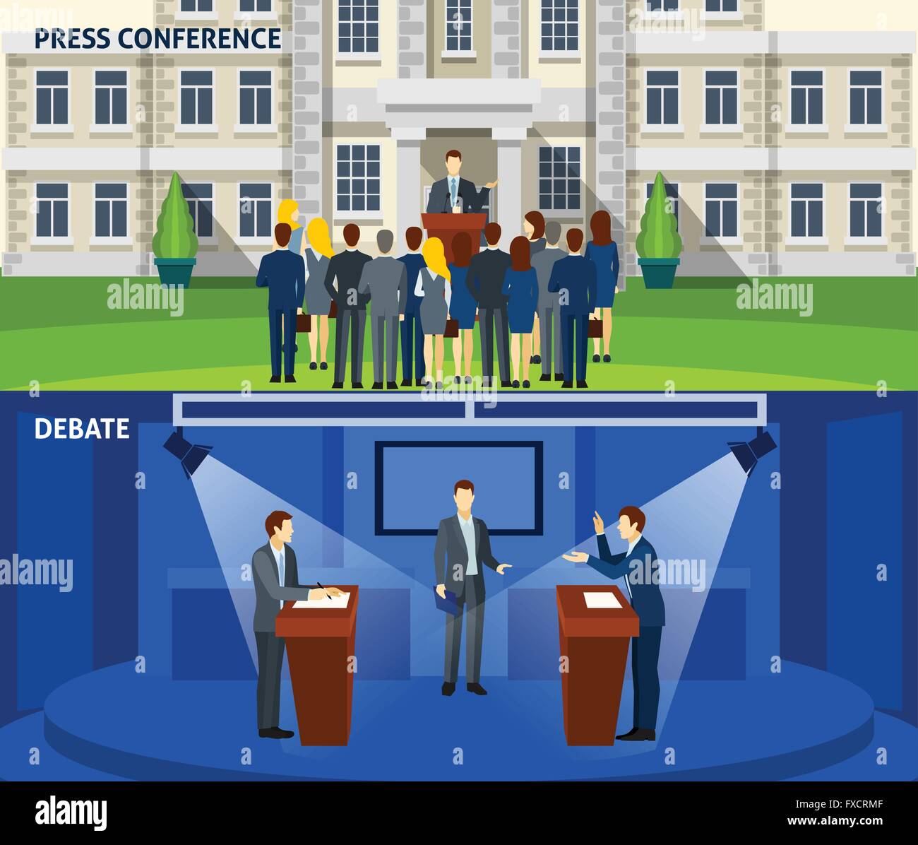 Politics two flat banners set Stock Vector Image & Art - Alamy