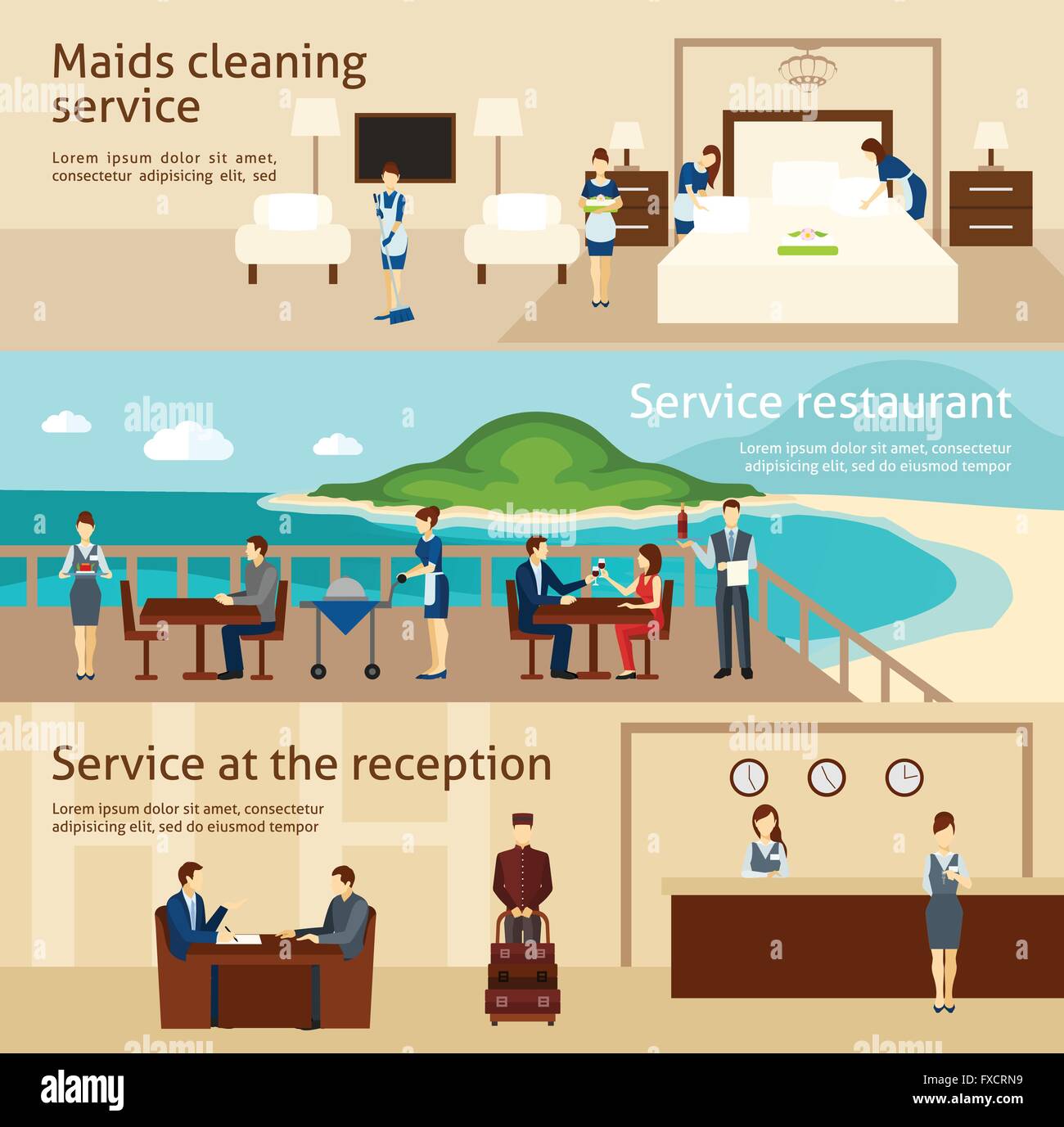 Hotel reception background staff Stock Vector Images - Alamy