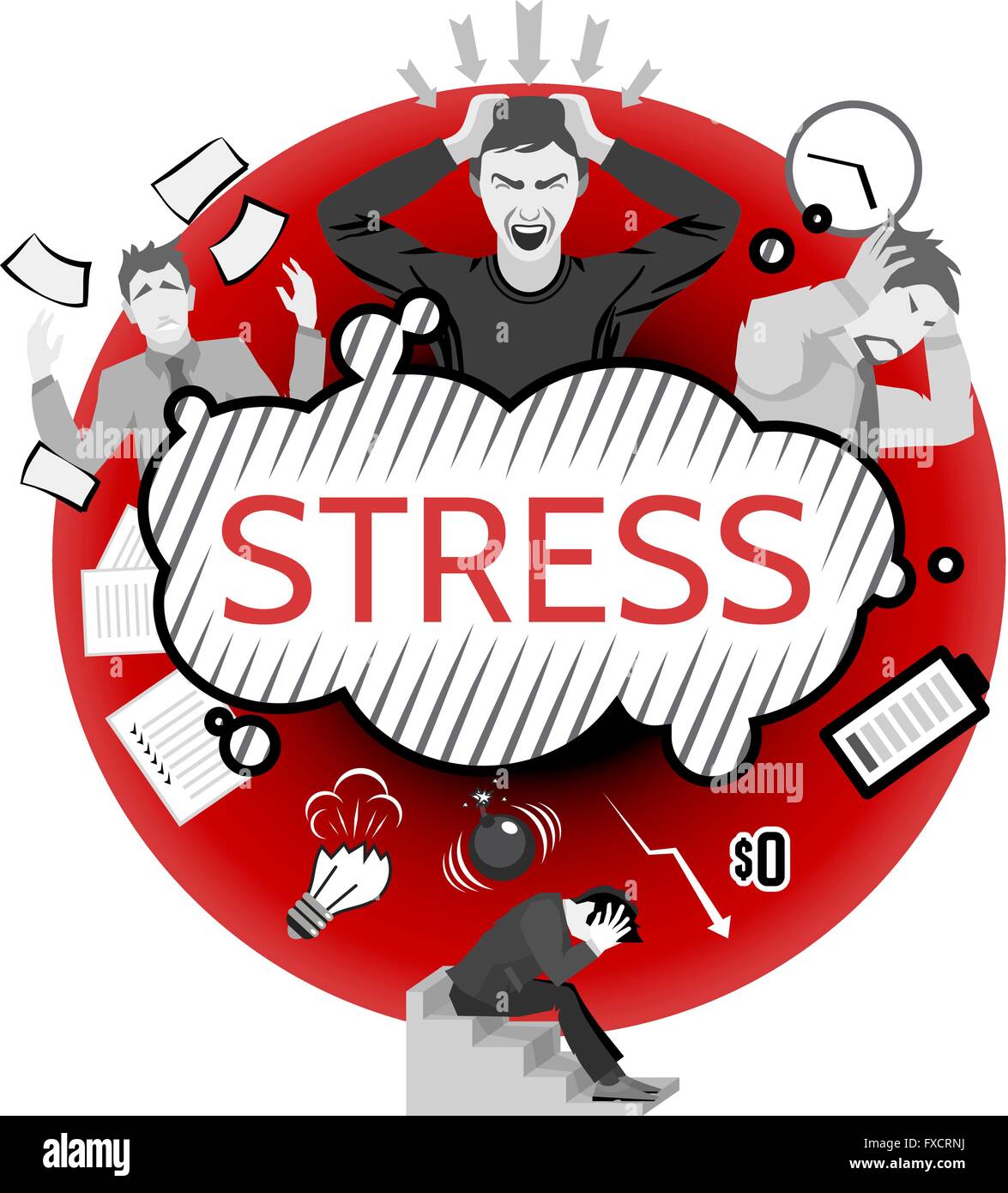 Stress Concept Illustration Stock Vector Image & Art - Alamy
