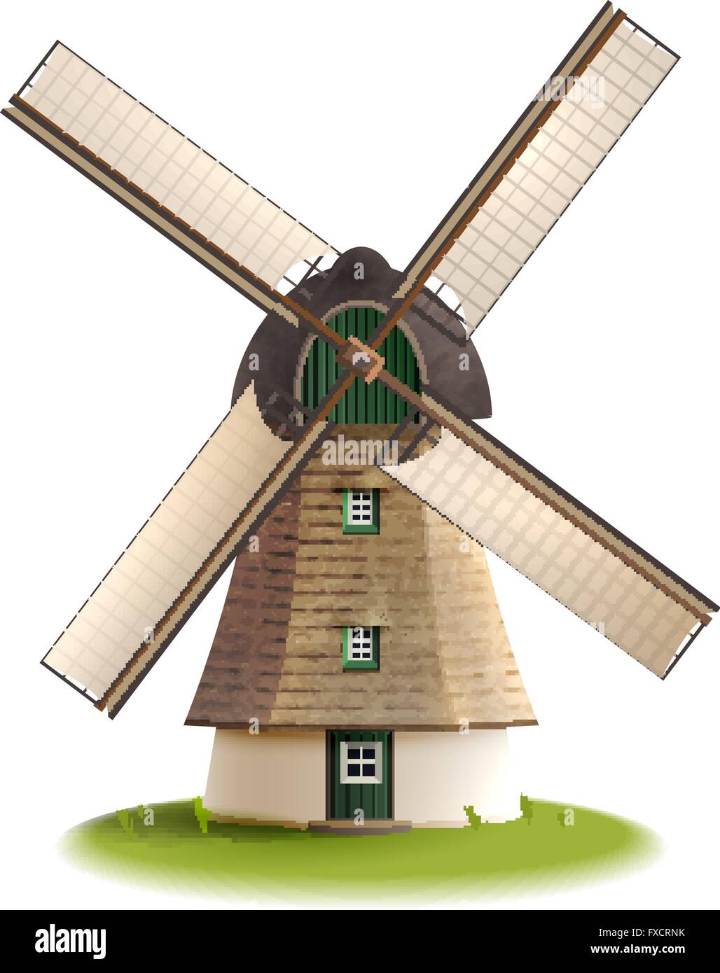 Windmill Painted Color Concept Stock Vector Image & Art - Alamy