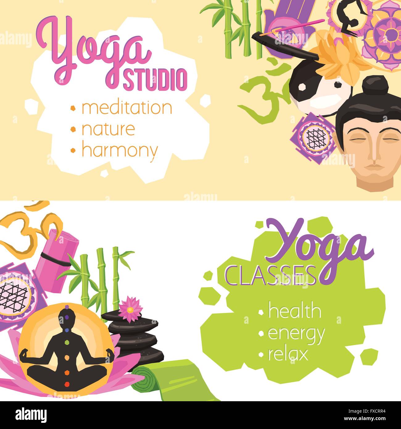 Yoga Banners Horizontal Stock Vector Image & Art - Alamy