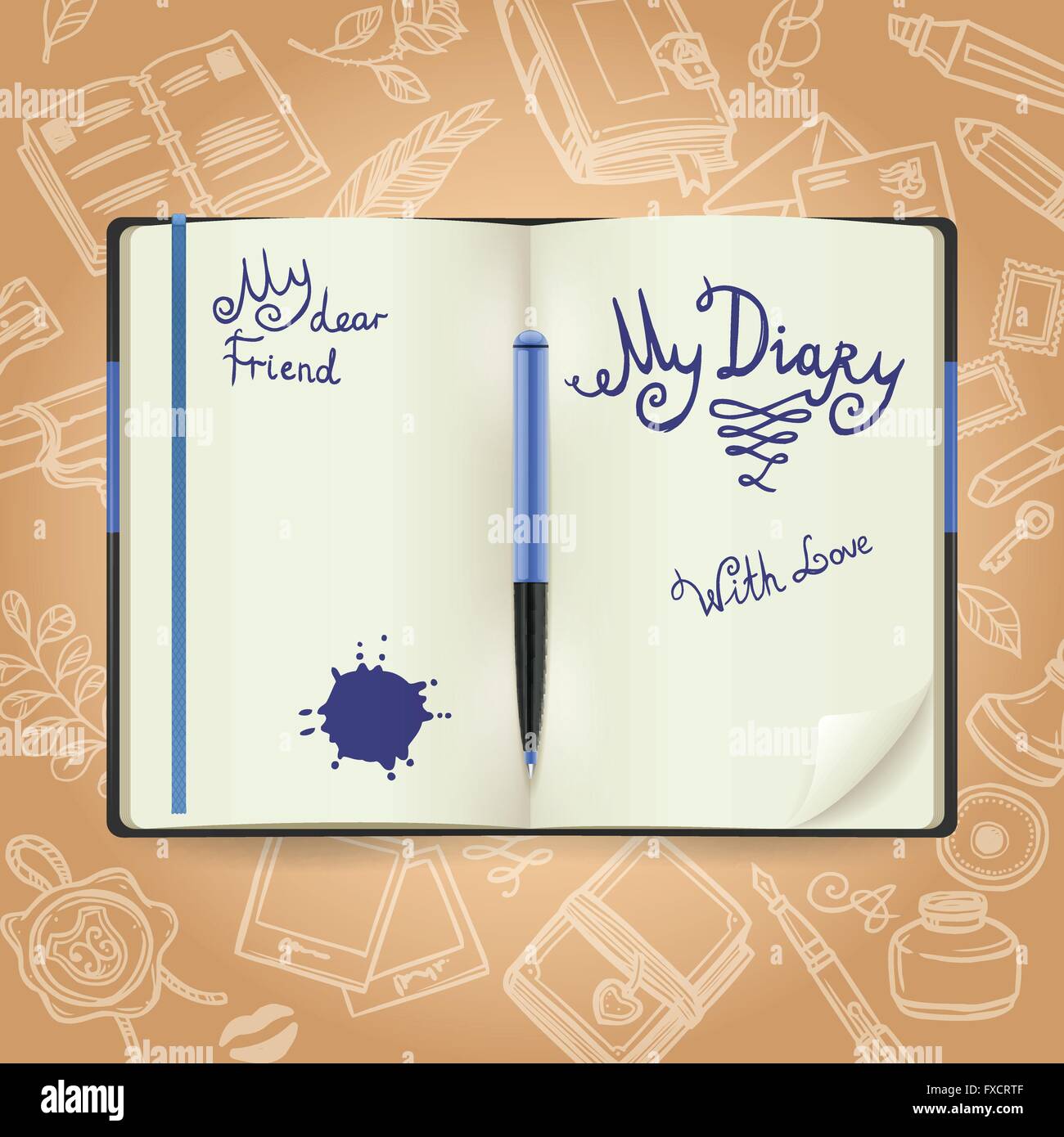 Diary Sketch Concept Stock Vector Image & Art - Alamy