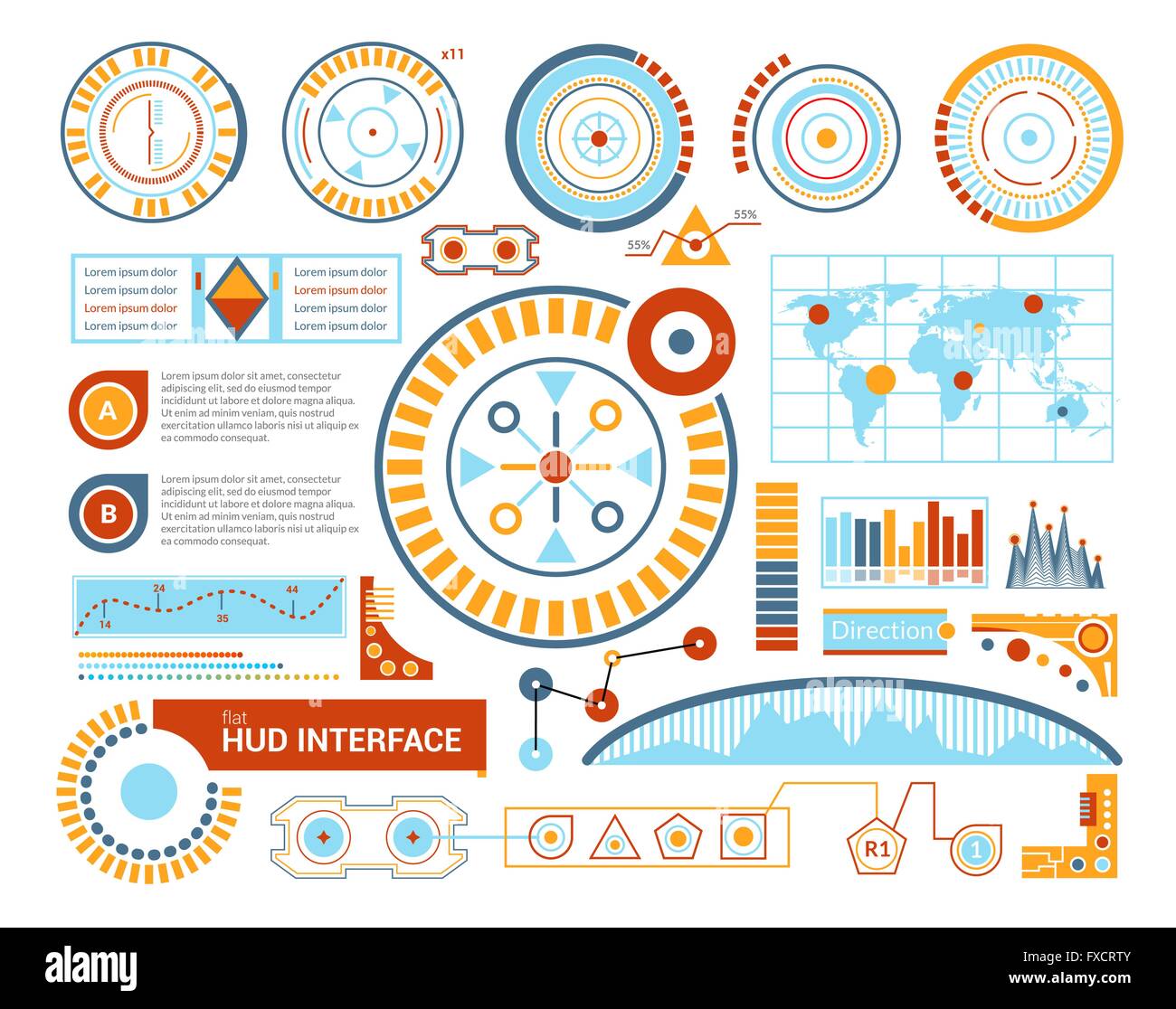 Abstract hud interface hologram Stock Vector Images - Alamy