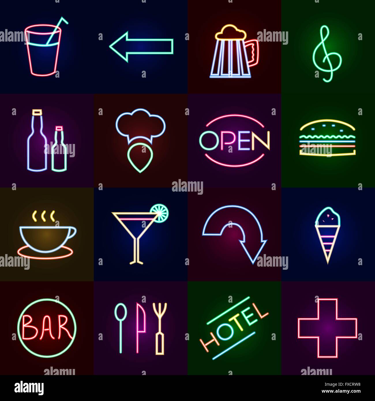 Neon sign icons collection Stock Vector Images - Alamy