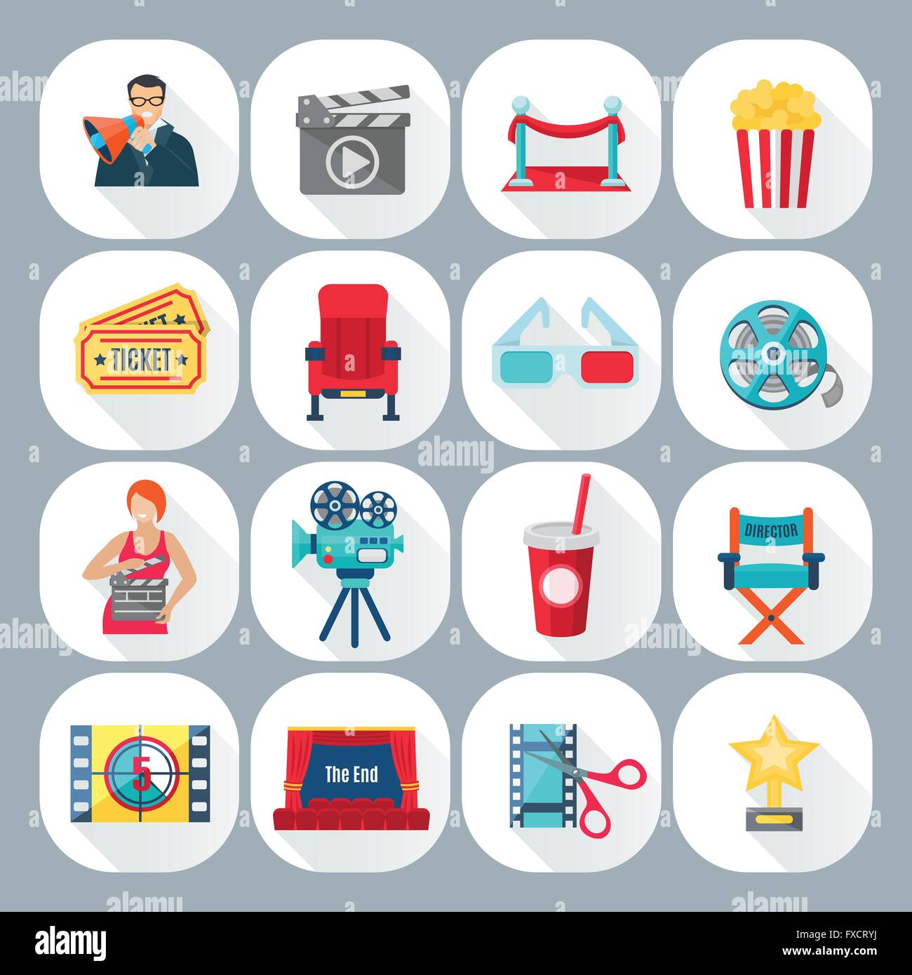 Film Shooting Icons Set Stock Vector Image & Art - Alamy
