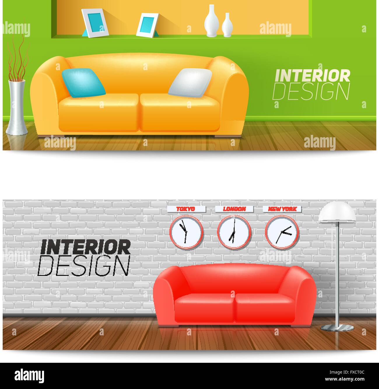 Interior Banners Set Stock Vector Image & Art - Alamy