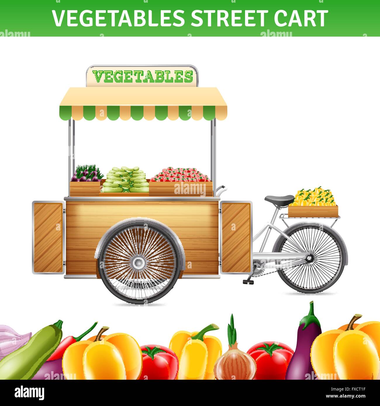 Vegetables Street Cart Illustration Stock Vector Image & Art - Alamy