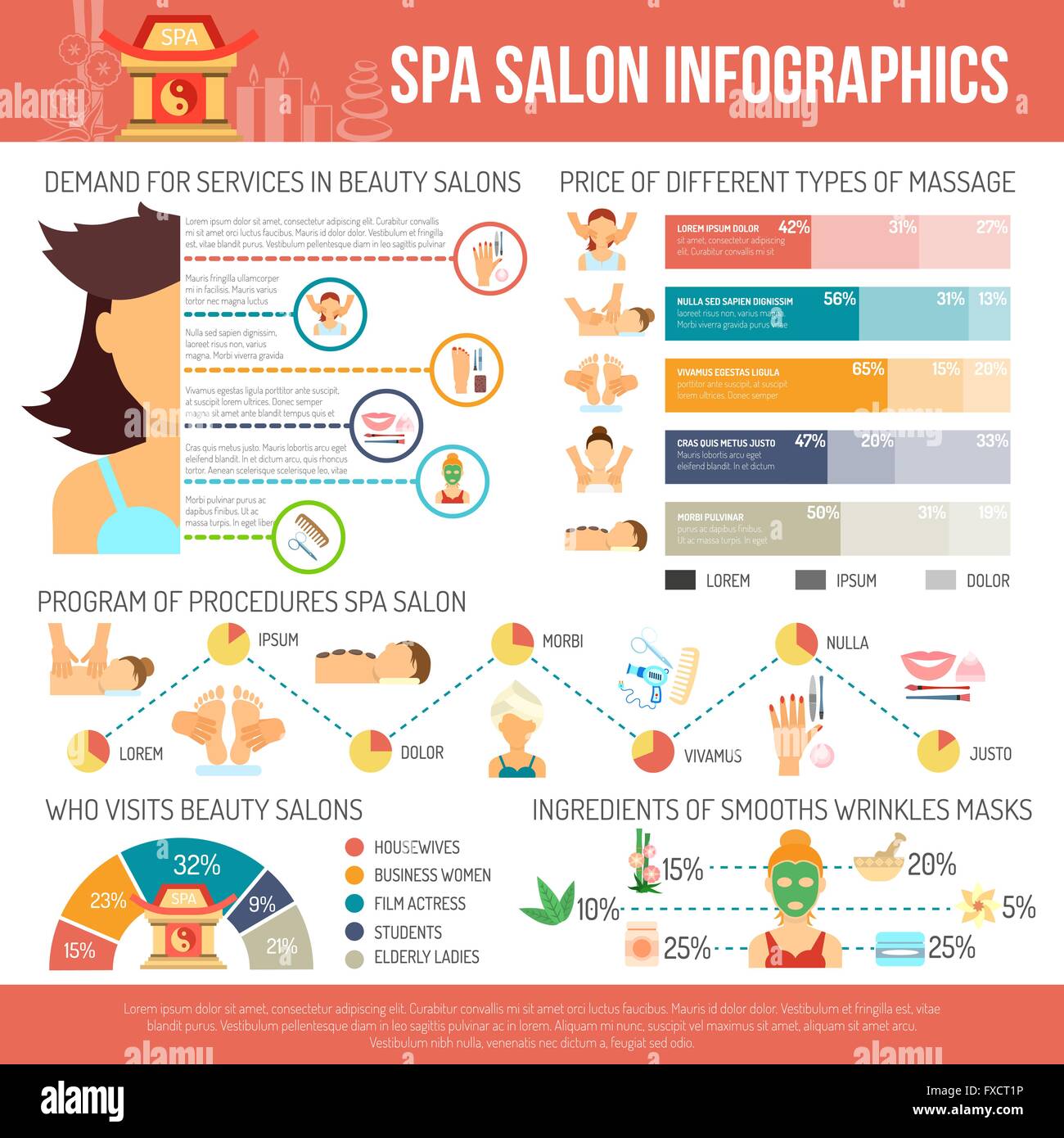 Spa Infographics Set Stock Vector Image & Art - Alamy