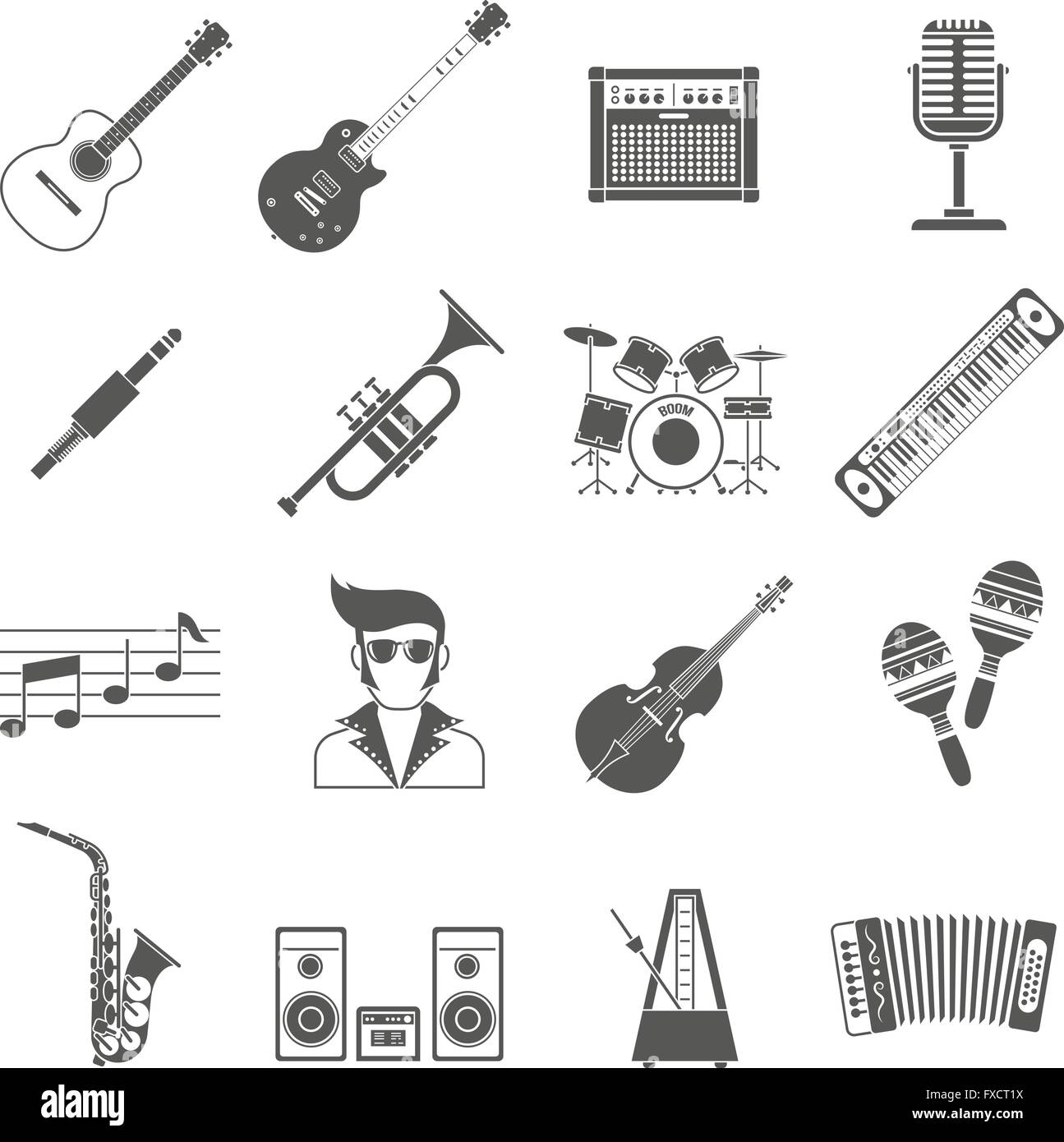 Music Icons Black Set Stock Vector Image & Art - Alamy