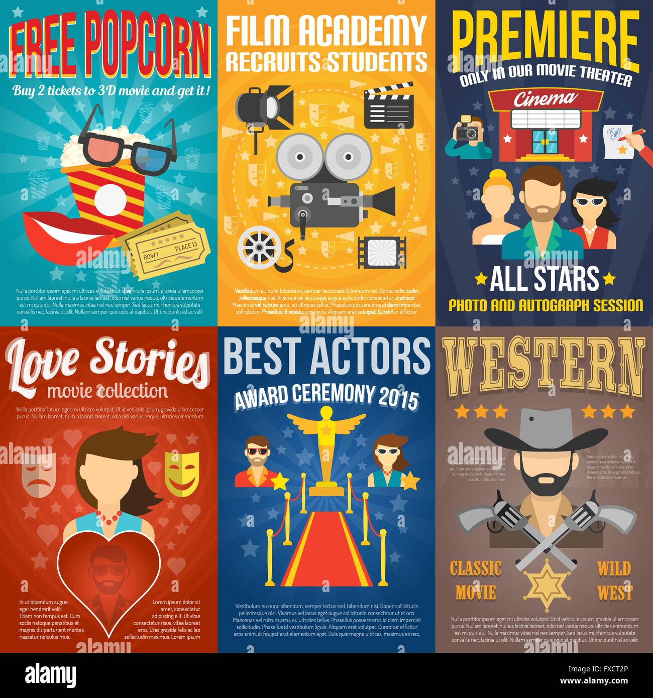 Movie Poster Set Stock Vector Image & Art - Alamy