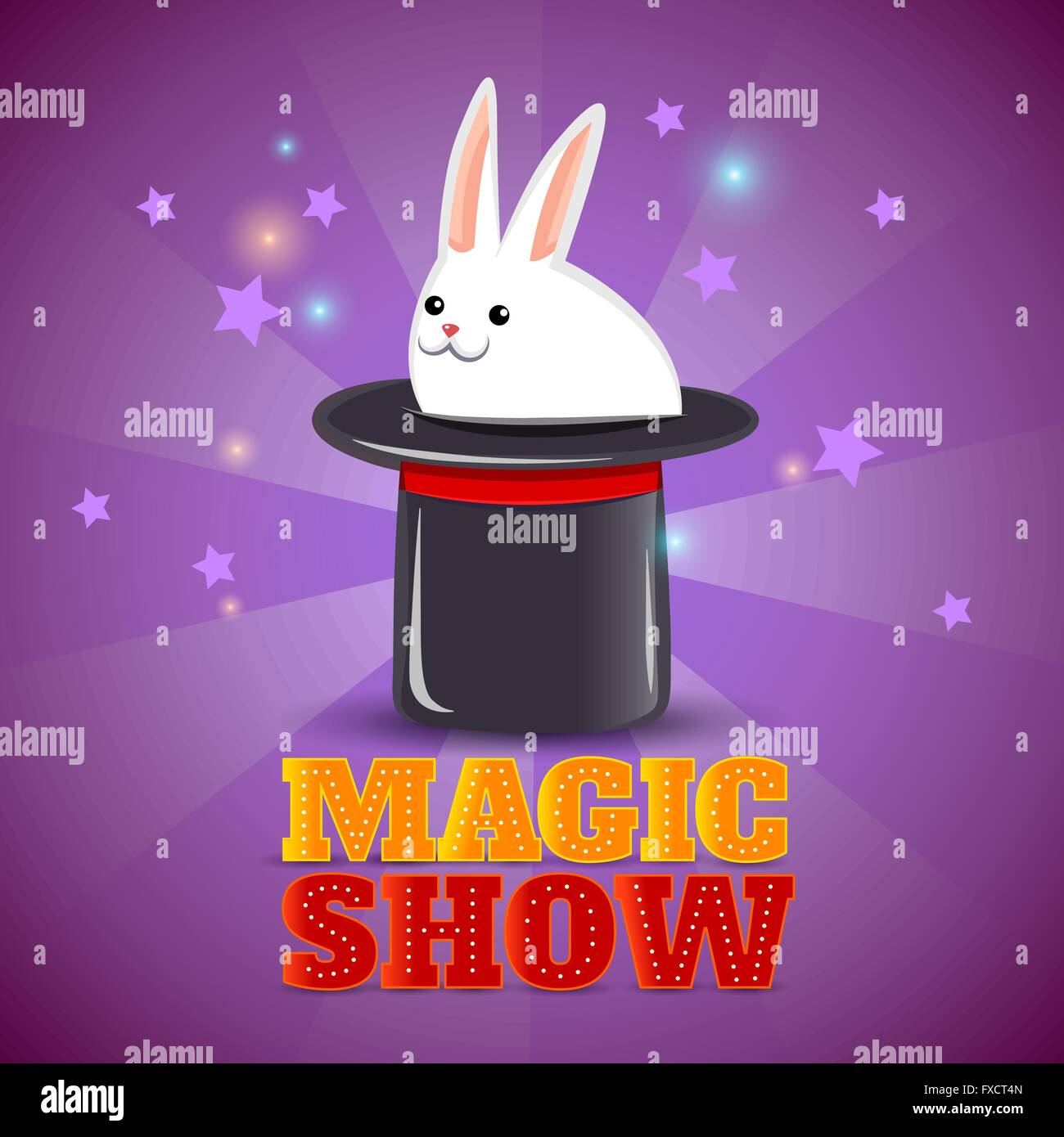 Magic hat trick show background poster Stock Vector Image & Art - Alamy